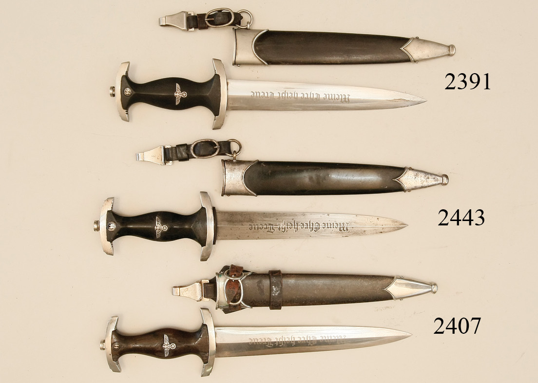 SS Dolch M/33 mit Ehrenwidmung Klinge mit Devise und Ätzung "Für ...