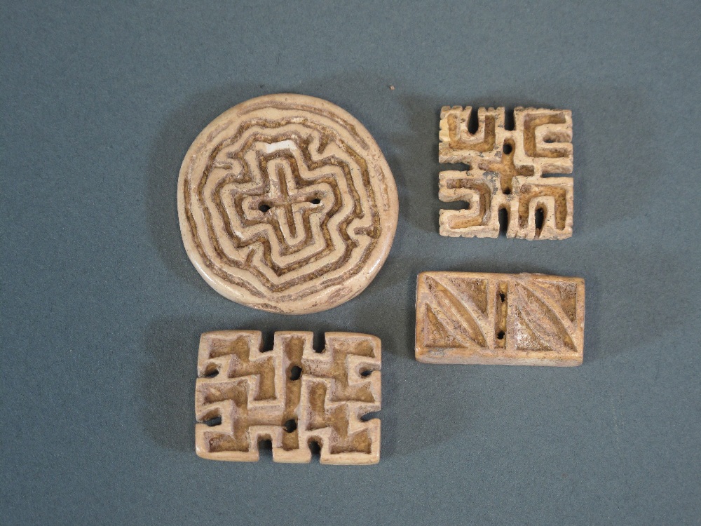 FOUR INDUS VALLEY BUTTON SEALS Probably Mehrgarh, Pakistan, circa 3000 ...