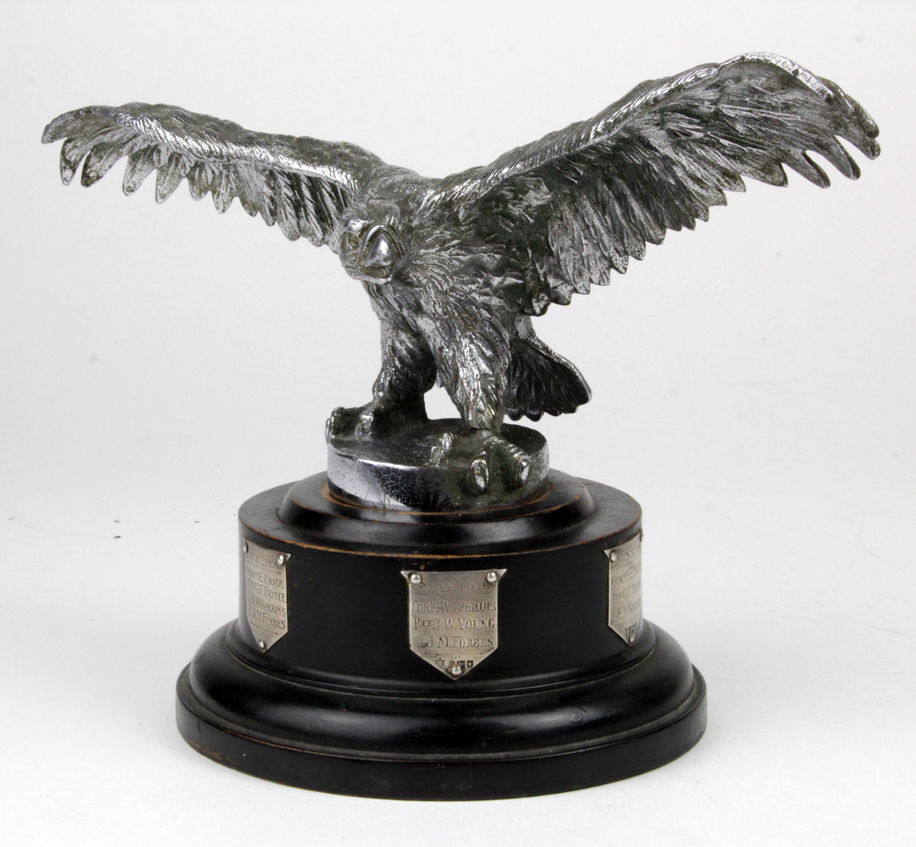 WW1 (1916) Flying Trophy possibly formed from a chromed car mascot and ...