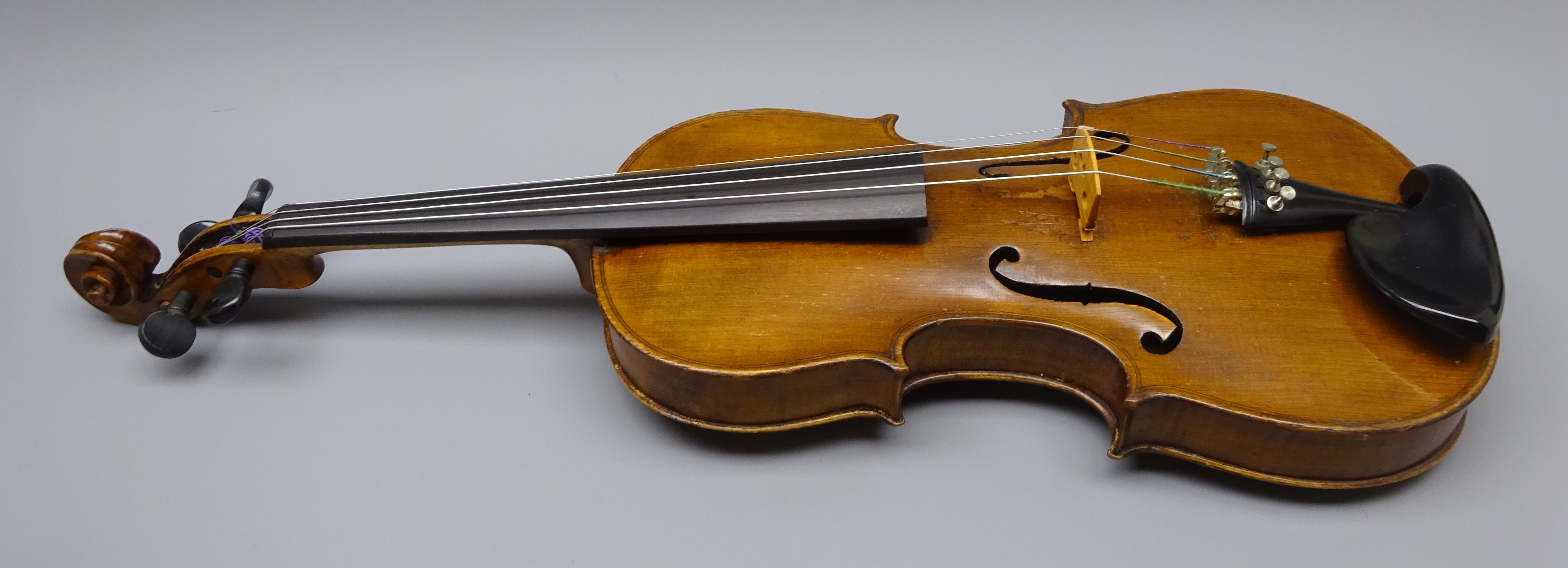 Early 20th century violin by E.R.Schmidt & Co with 36cm two-piece maple ...