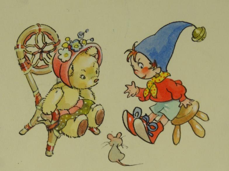 Noddy and His Car with Monkey Driving Past, Mr Wobbly Man with Tessie ...