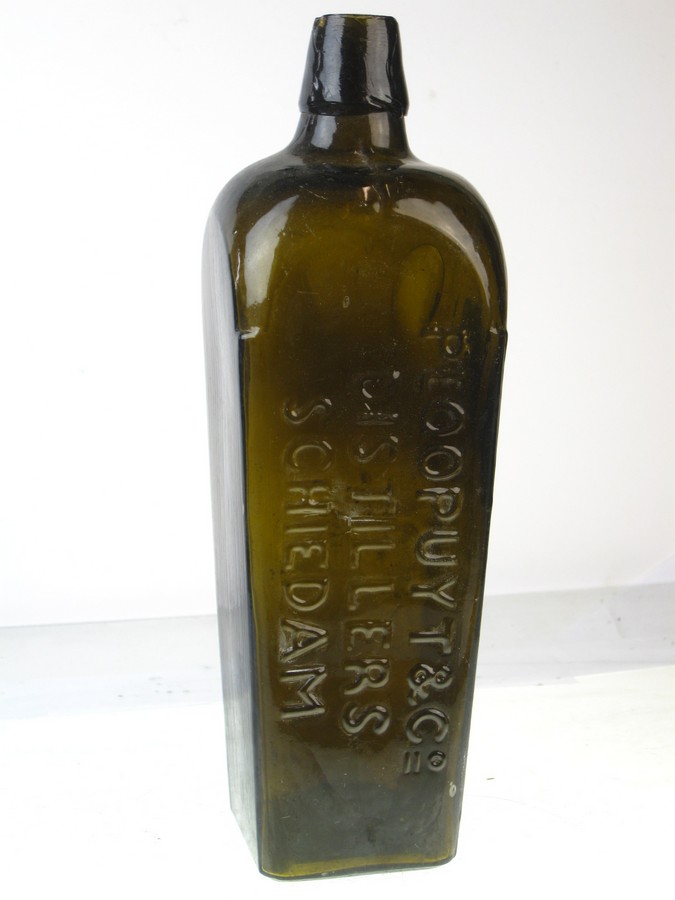 Old Vintage Antique - Dutch case Gin Bottle Loopuyt Schiedam Netherlands