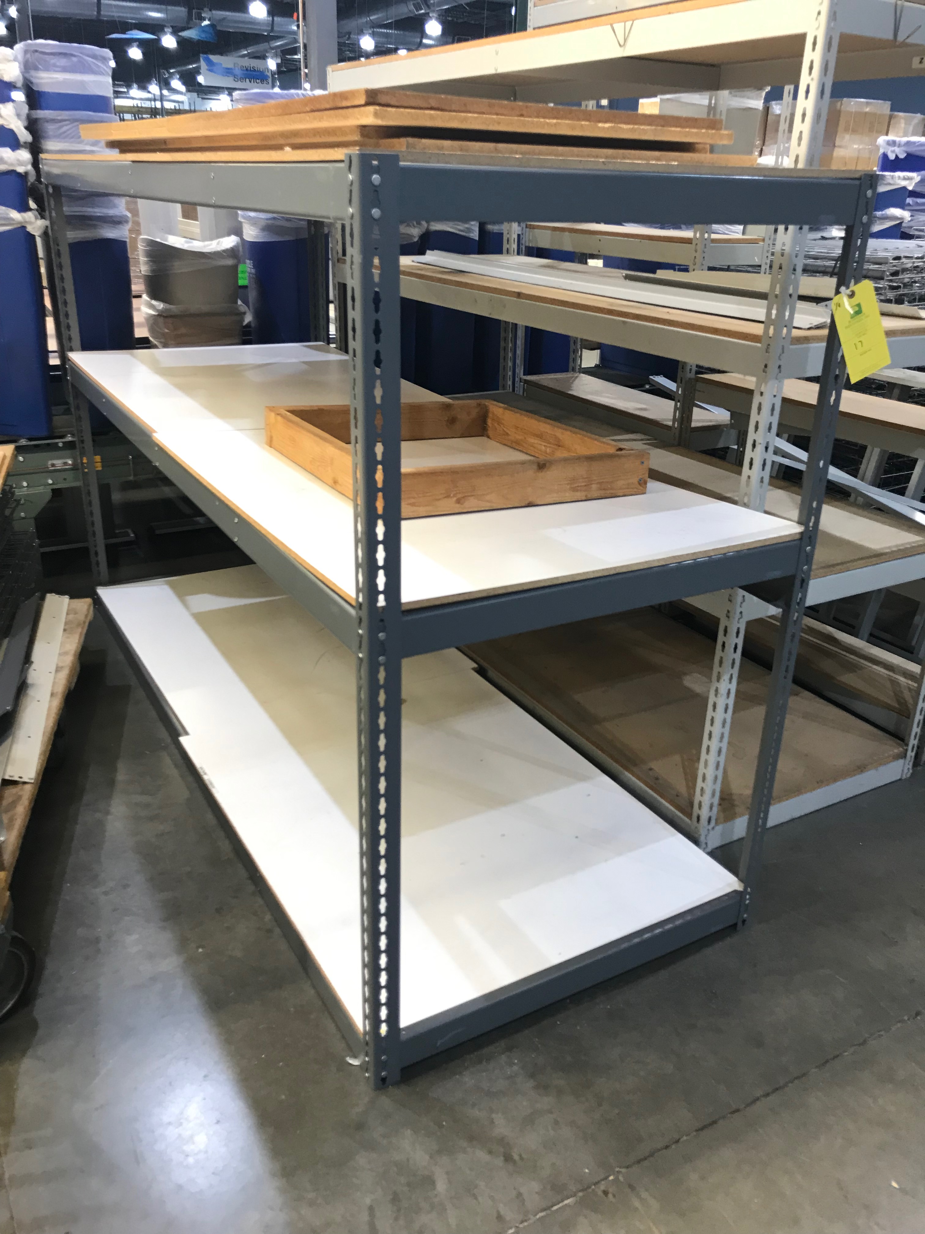 Miscellaneous Shelving, 4 units total; (1) 5 ft tall x 8 ft long x 3 ft ...