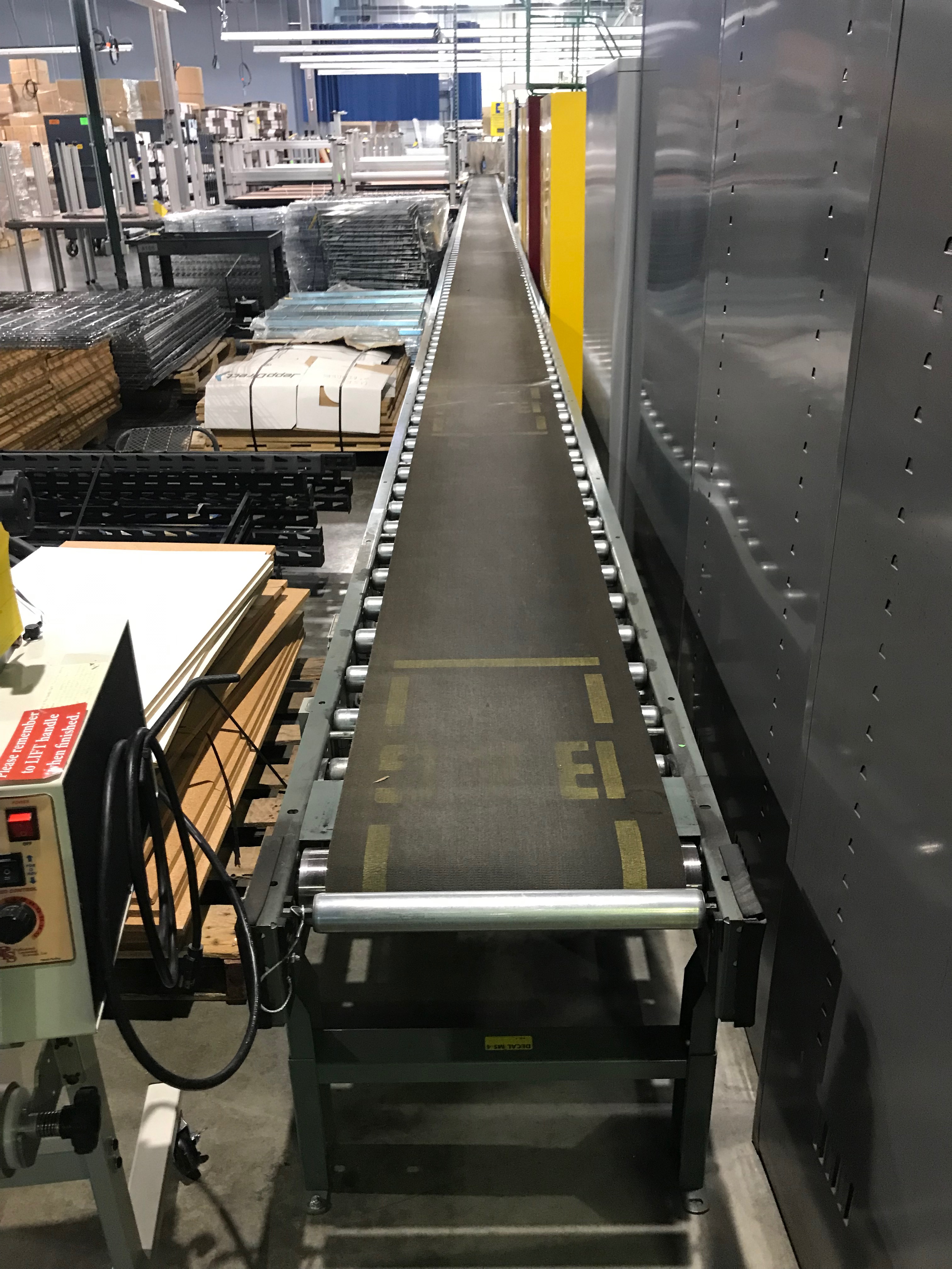 Hytrol Conveyor w/ Varidrive Motor and RFID Sensor, Approximately 90 ft ...