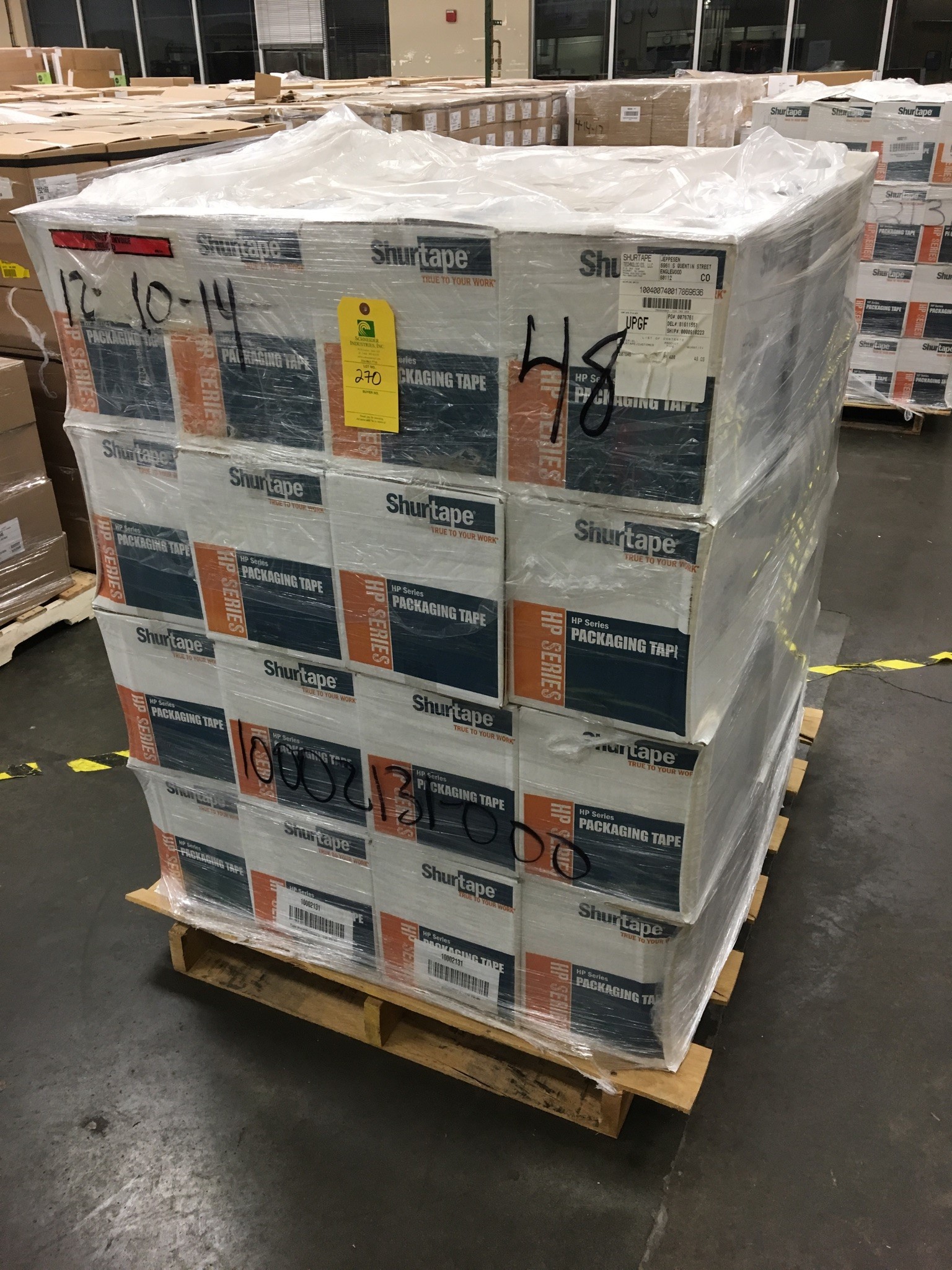 Skid of (48) Cases of Packing Tape, Each Case contains (36) Rolls (2” x ...