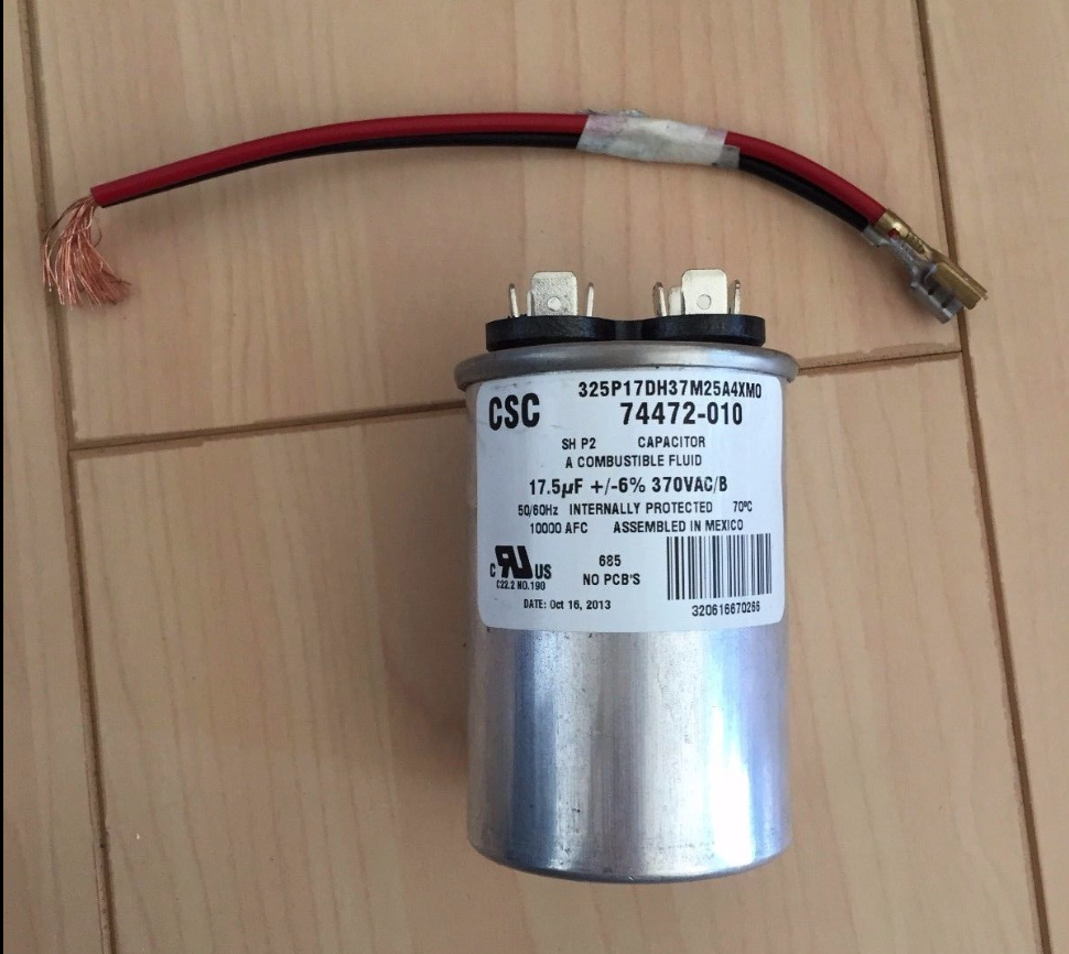 CSC 74472-010 SH P2 Capacitor 17.5uF +/- 6% 370VAC/B Internally ...