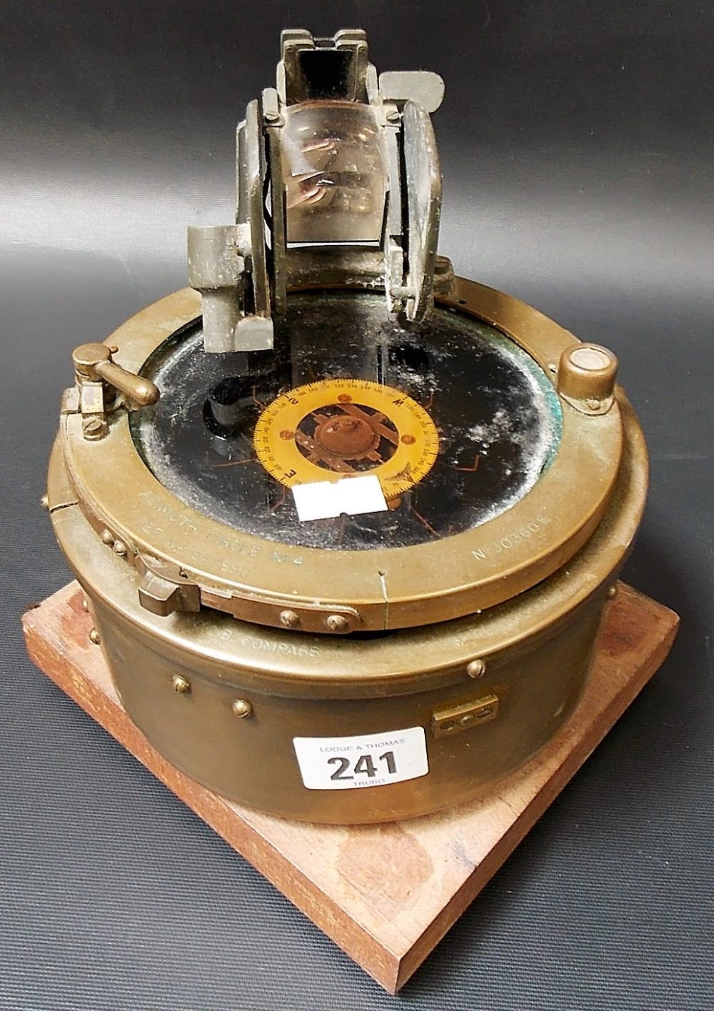 Brass aircraft compass, 'AZIMUTH CIRCLE NO. 4' Ref No. 6A/890