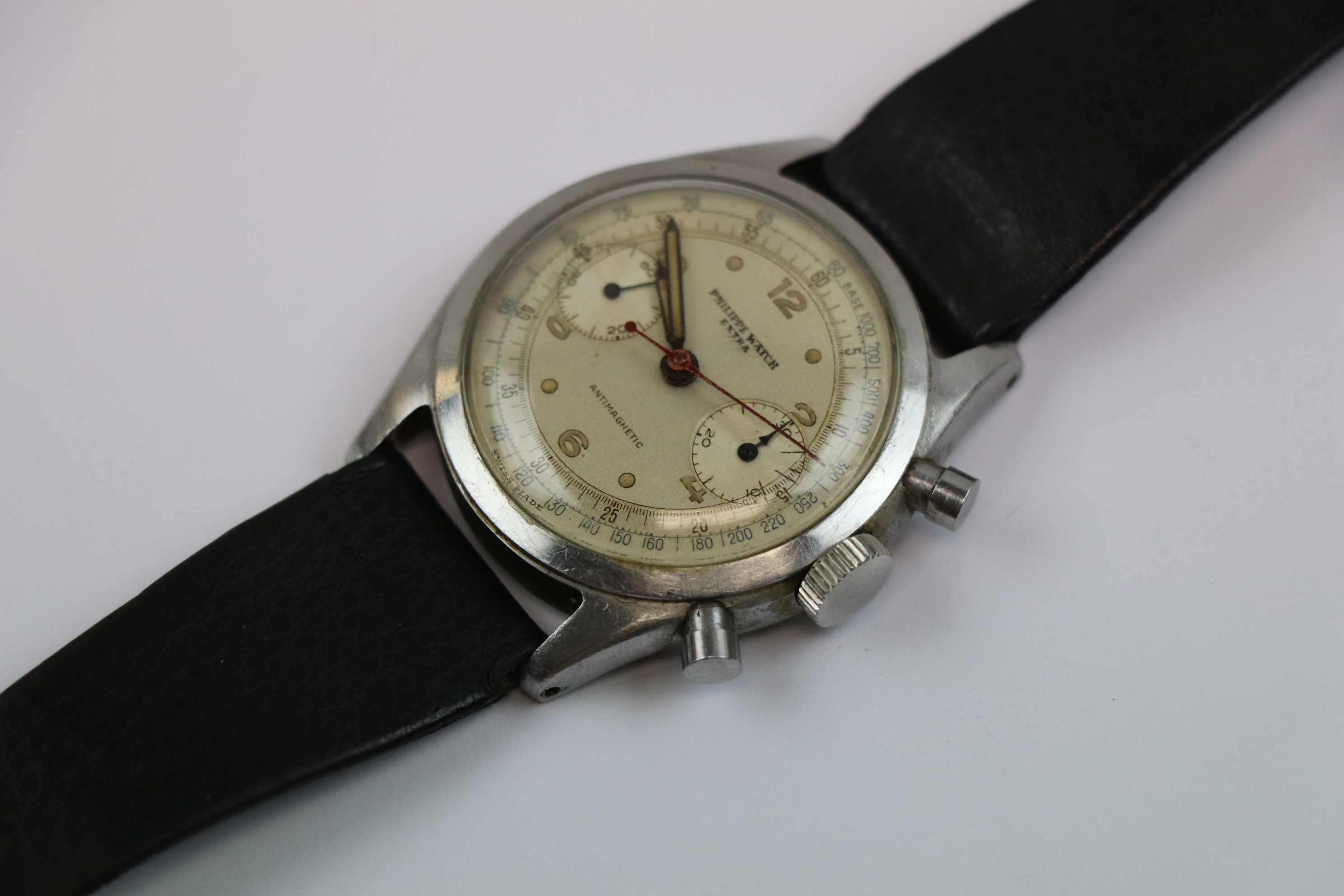 Gents vintage Philippe Watch Extra chronograph wristwatch, circa 1940s ...