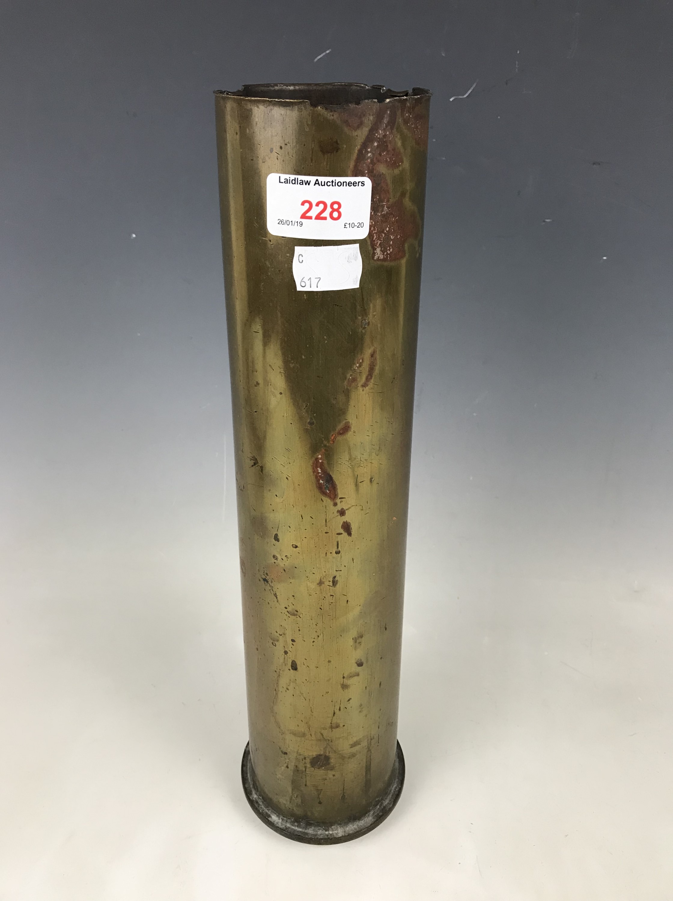 A First World War 1918 brass shell case