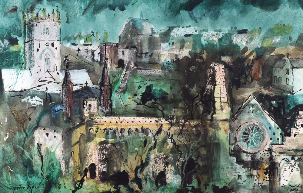JOHN PIPER ink, watercolour and gouache on paper - St. David's ...