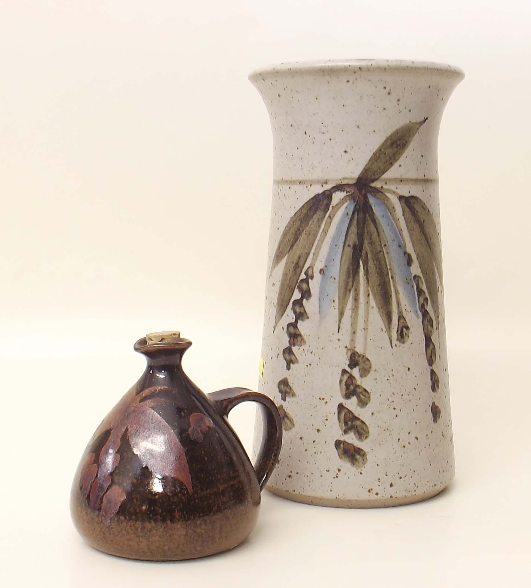 Peter Clough, 20th century, two ceramic studio pottery items made by ...