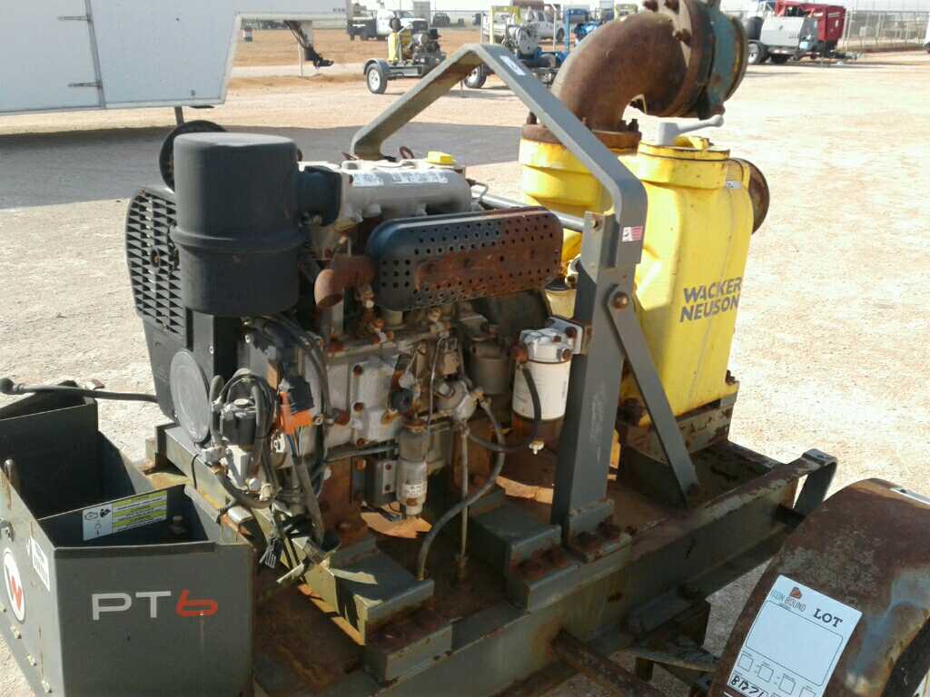 2011 Wacker Neuson PT6 Centrifugal Trash Pump, Kohler 3 Cylinder Diesel ...