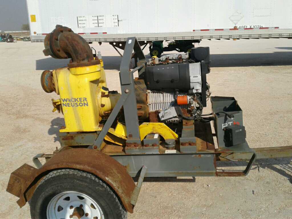 2011 Wacker Neuson PT6 Centrifugal Trash Pump, Kohler 3 Cylinder Diesel ...