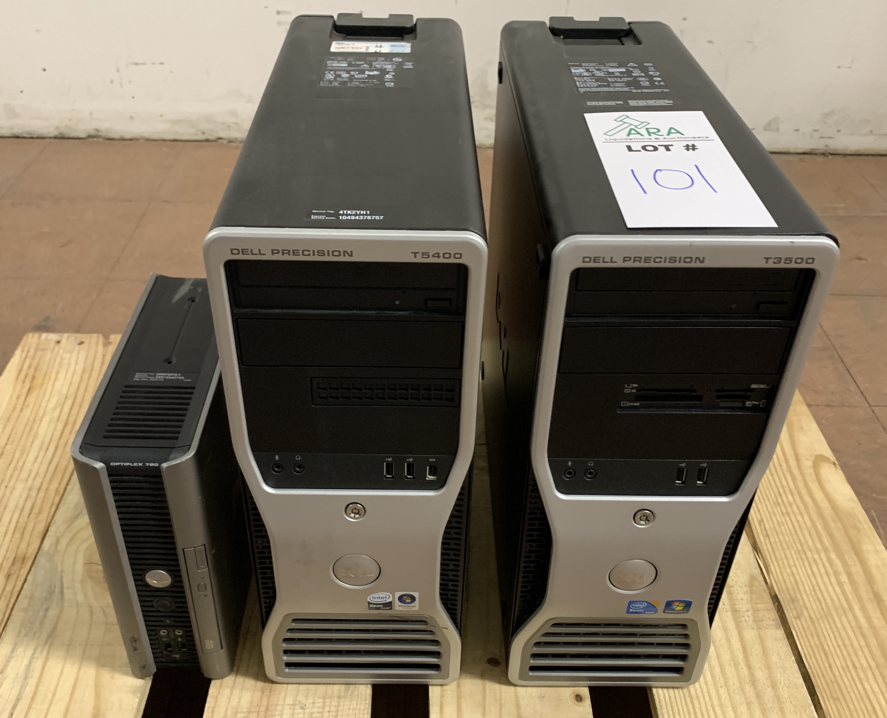 3 DELL COMPUTER TOWERS, 2X DELL PRECISION TOWERS (T3500 & T5400), 1X ...
