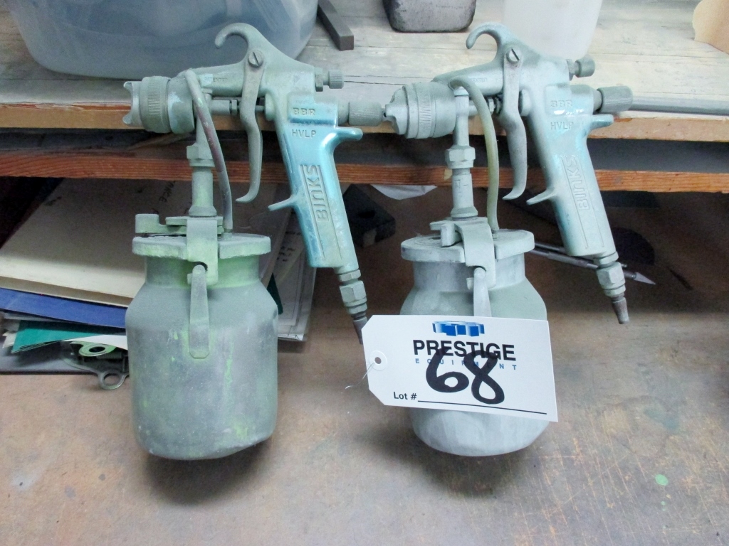 (2) BINKS MODEL BBR PAINT SPRAY GUNS, (2) HVLP (HIGH VOLUME LOW PRESSURE)