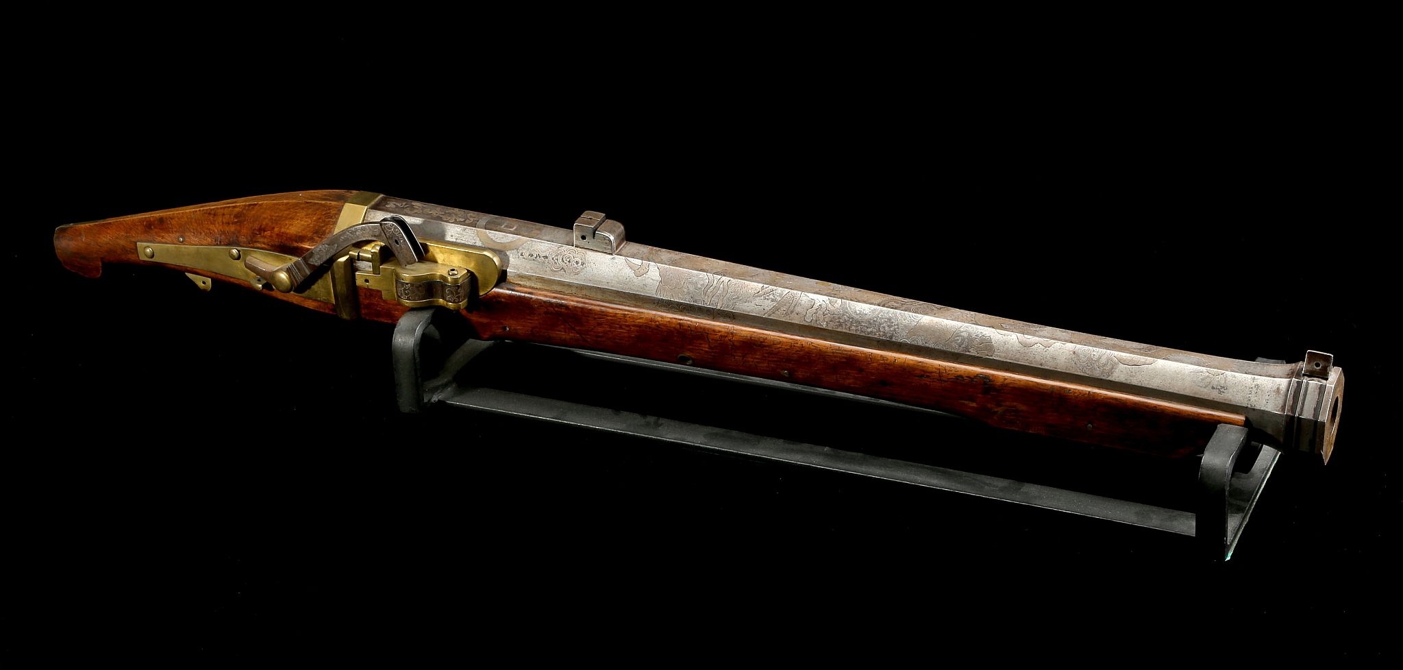 Japanese rampart / wall hand cannon Samurai O-Zutsu tanegashima, approx ...