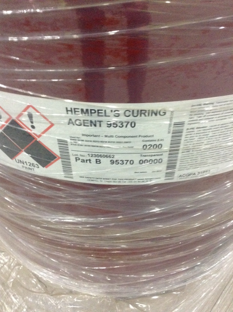 200 litre drums Hempel's Curing Agent 95370