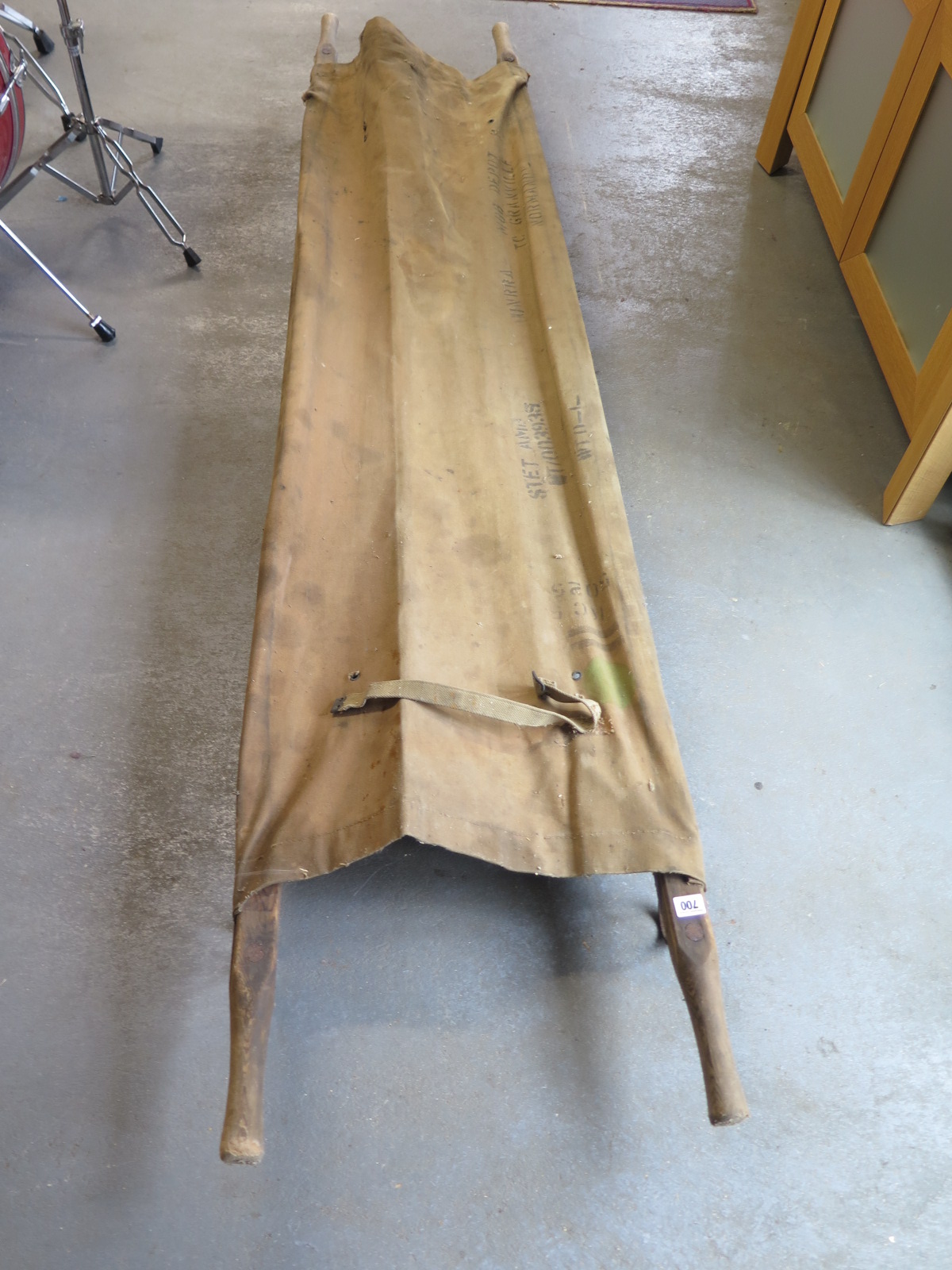 A British Army stretcher with D Day markings - Return to mobile base ...