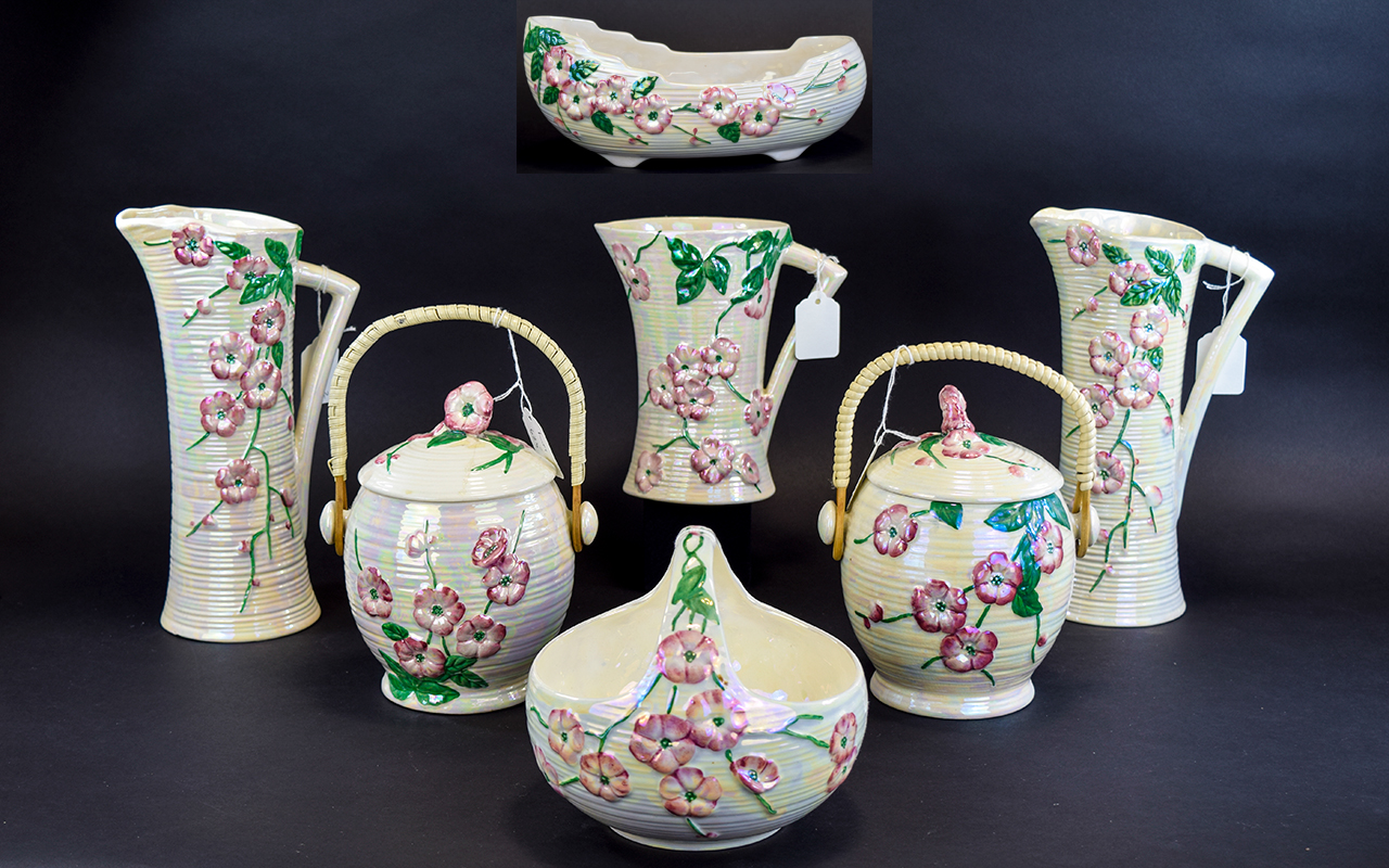 A Collection of Maling - Lustre Ware Pottery. Includes Jugs, Vases ...