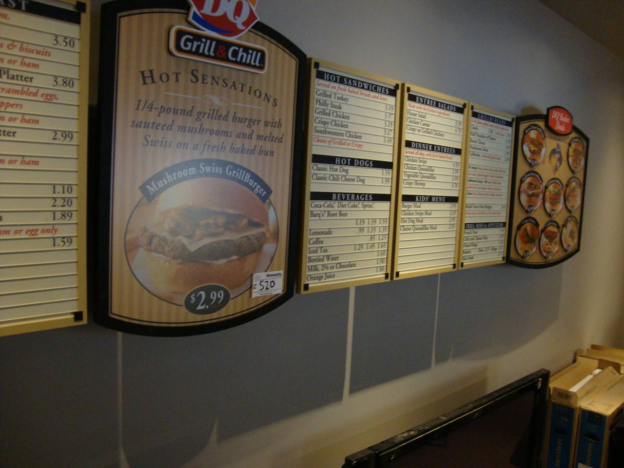 Dairy Queen menu board