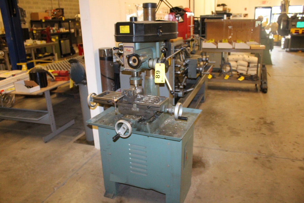 ENCO MODEL 105-1100 MILL/DRILL, S/N 133758, 2580 RPM SPINDLE, 7-1/2”X23 ...