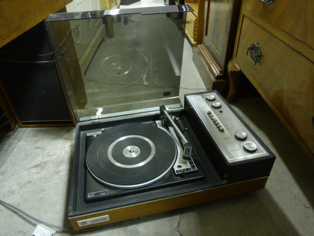 Retro Pye Record Player 'Black Box' with Two Speakers