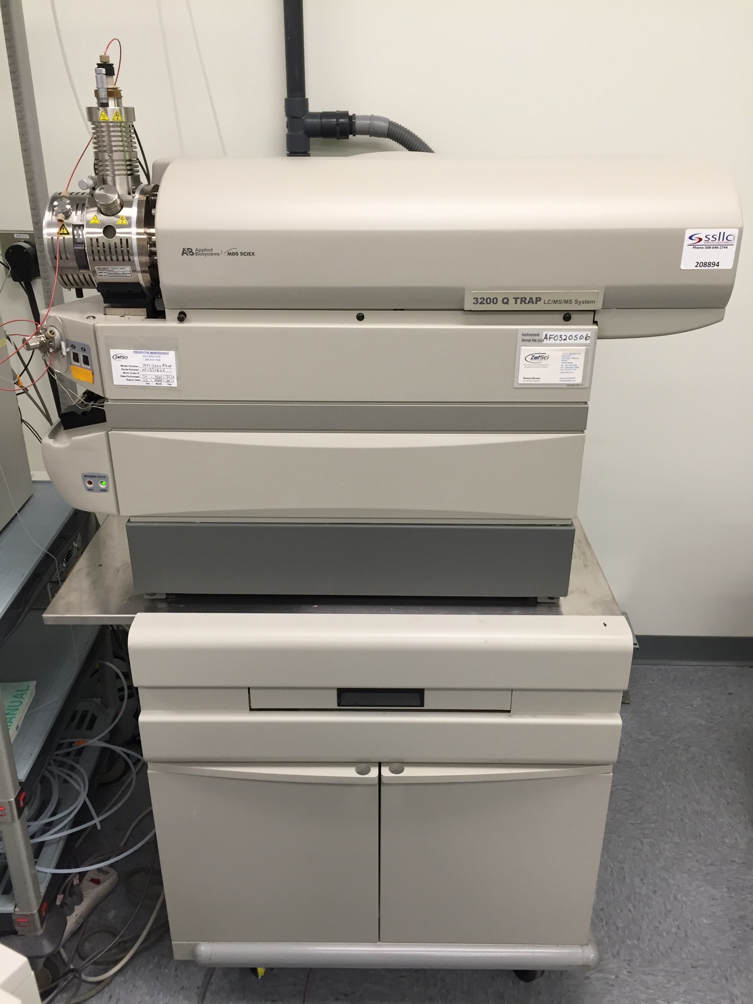 AB Sciex 3200 Q Trap LC/MS/MS System S/N AF0320506 HP Computer and Dell ...