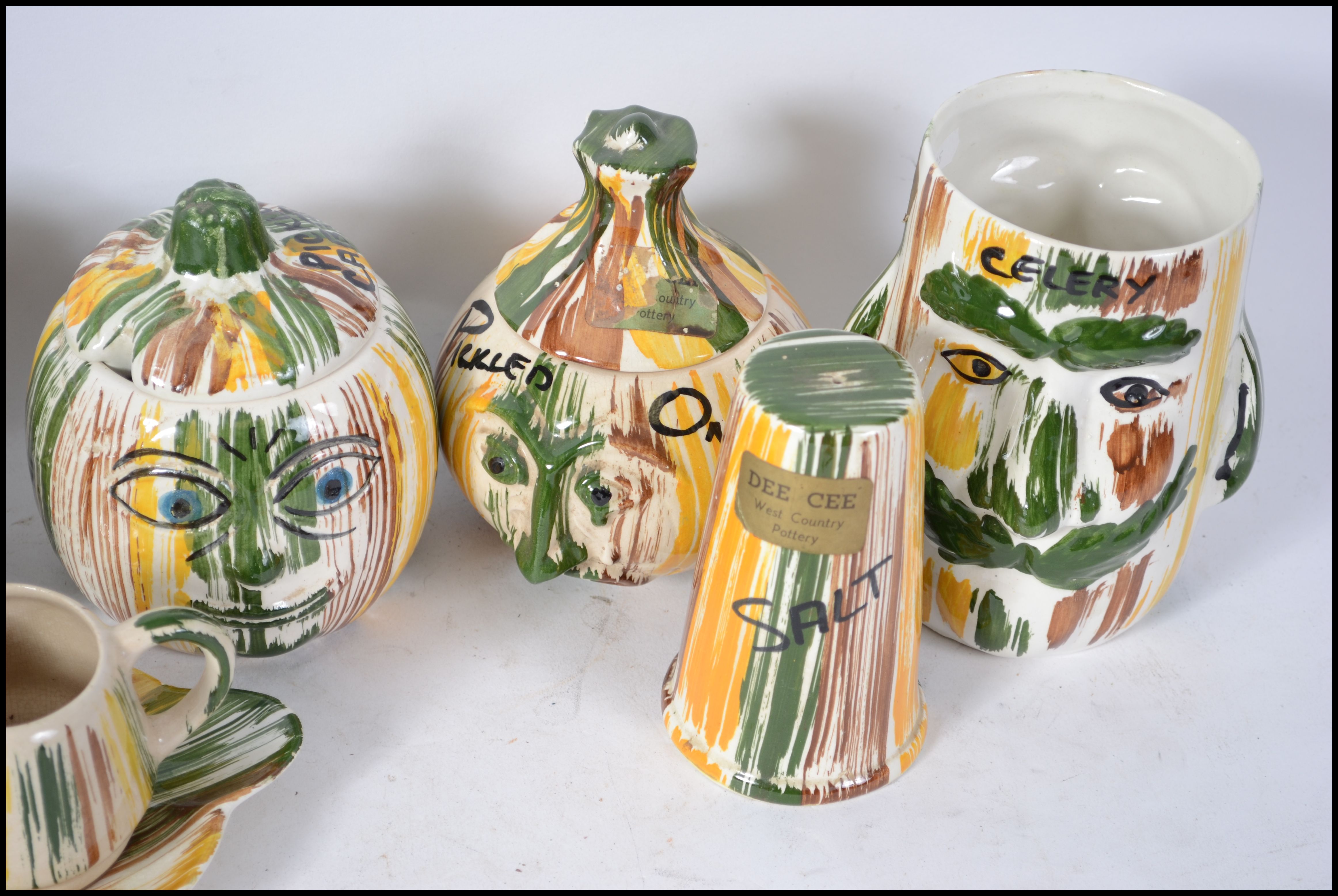 A retro mid century Dee Cee West Country Pottery kitchen canister ...