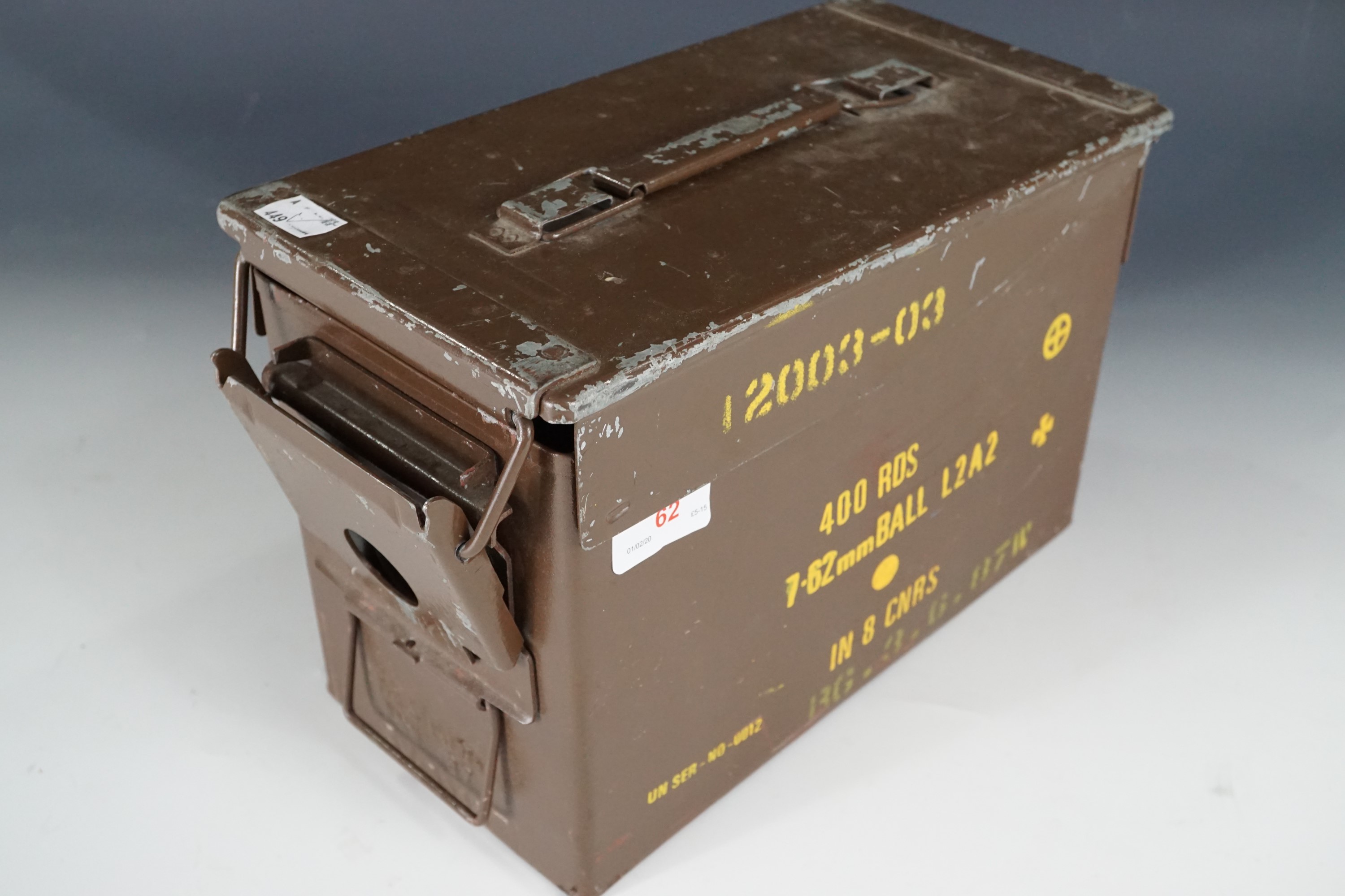 A military ammunition box
