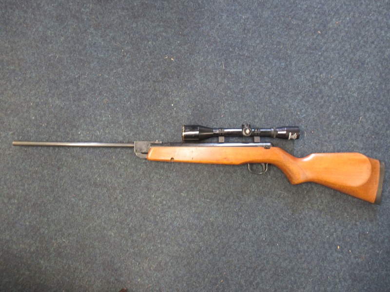 A vintage Webley & Scott Vulcan .22 air rifle with 6X40 scope