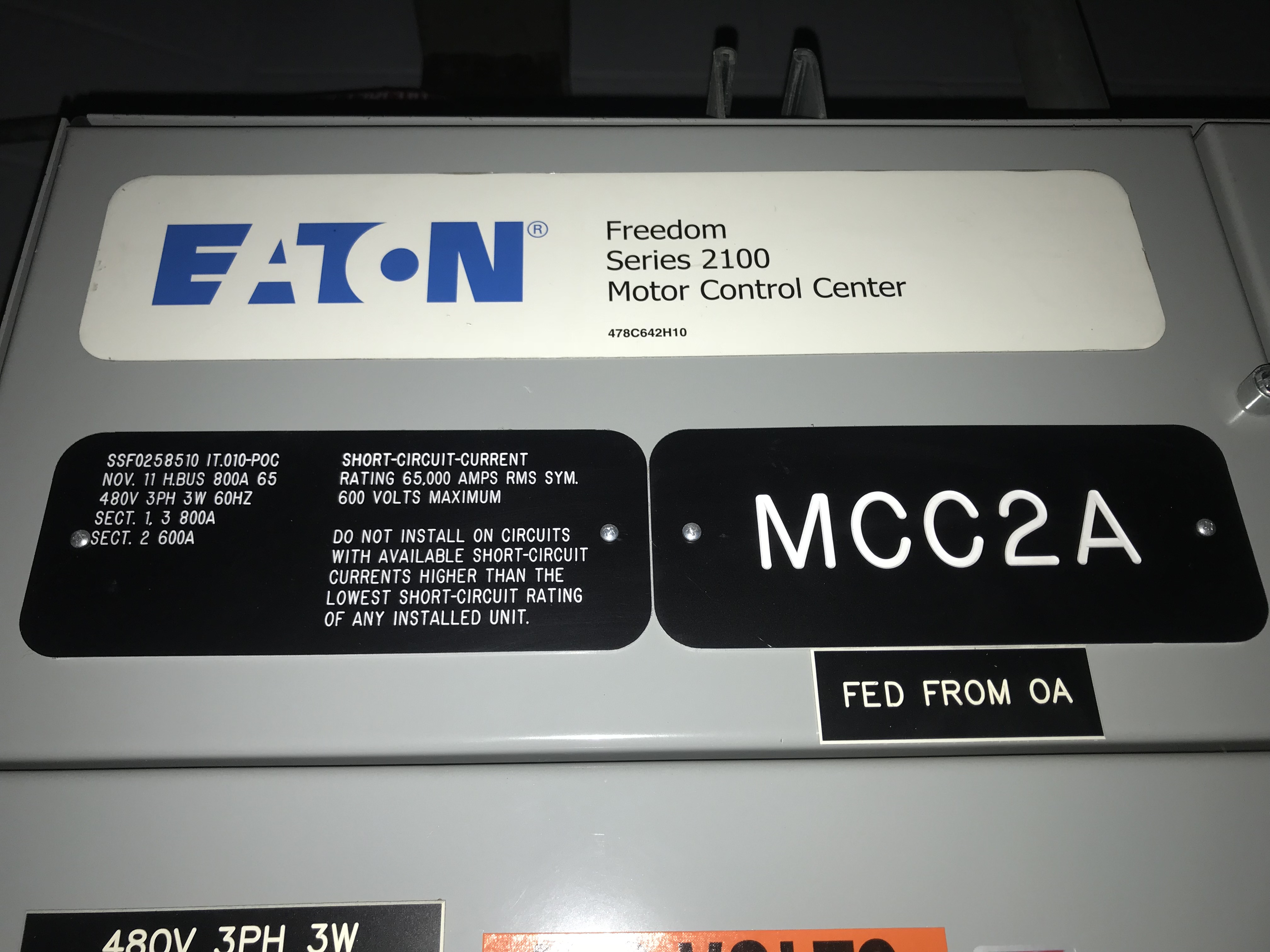Eaton Freedom Series 2100 MCC