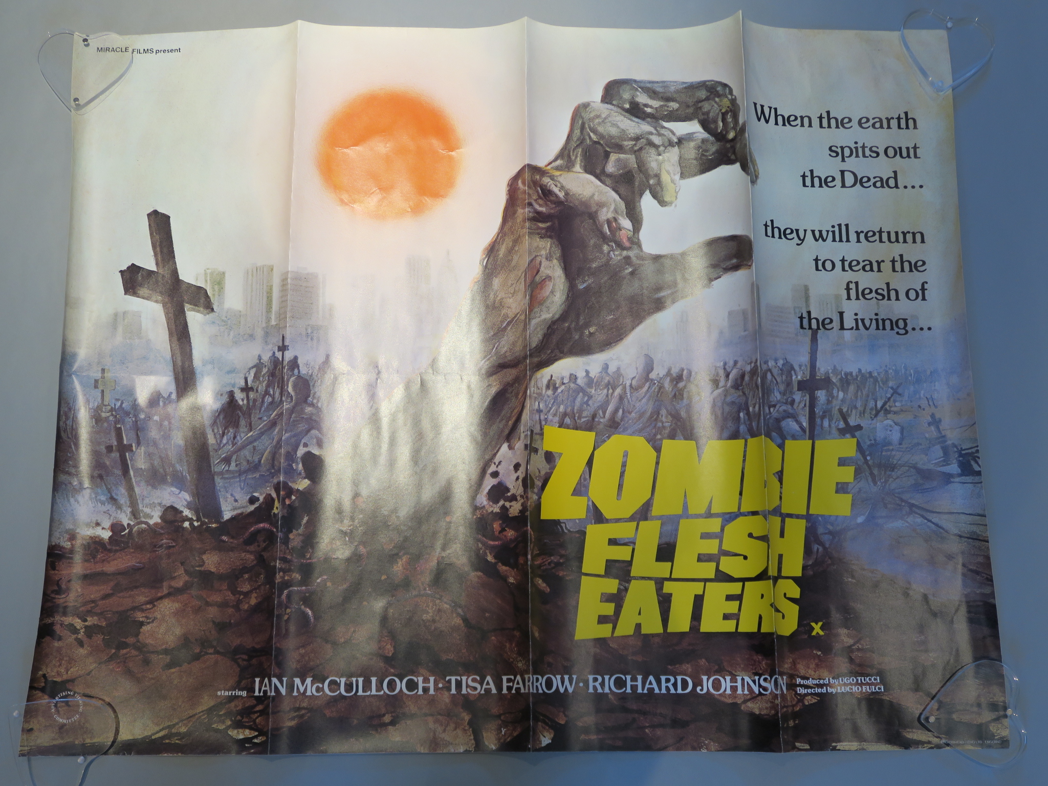 Zombie Flesh Eaters X certificate first release UK Quad horror film ...