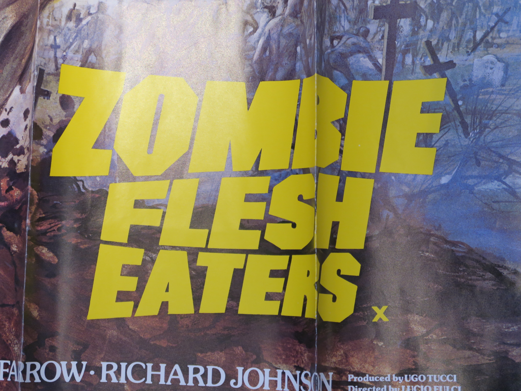 Zombie Flesh Eaters X certificate first release UK Quad horror film poster from Italian director