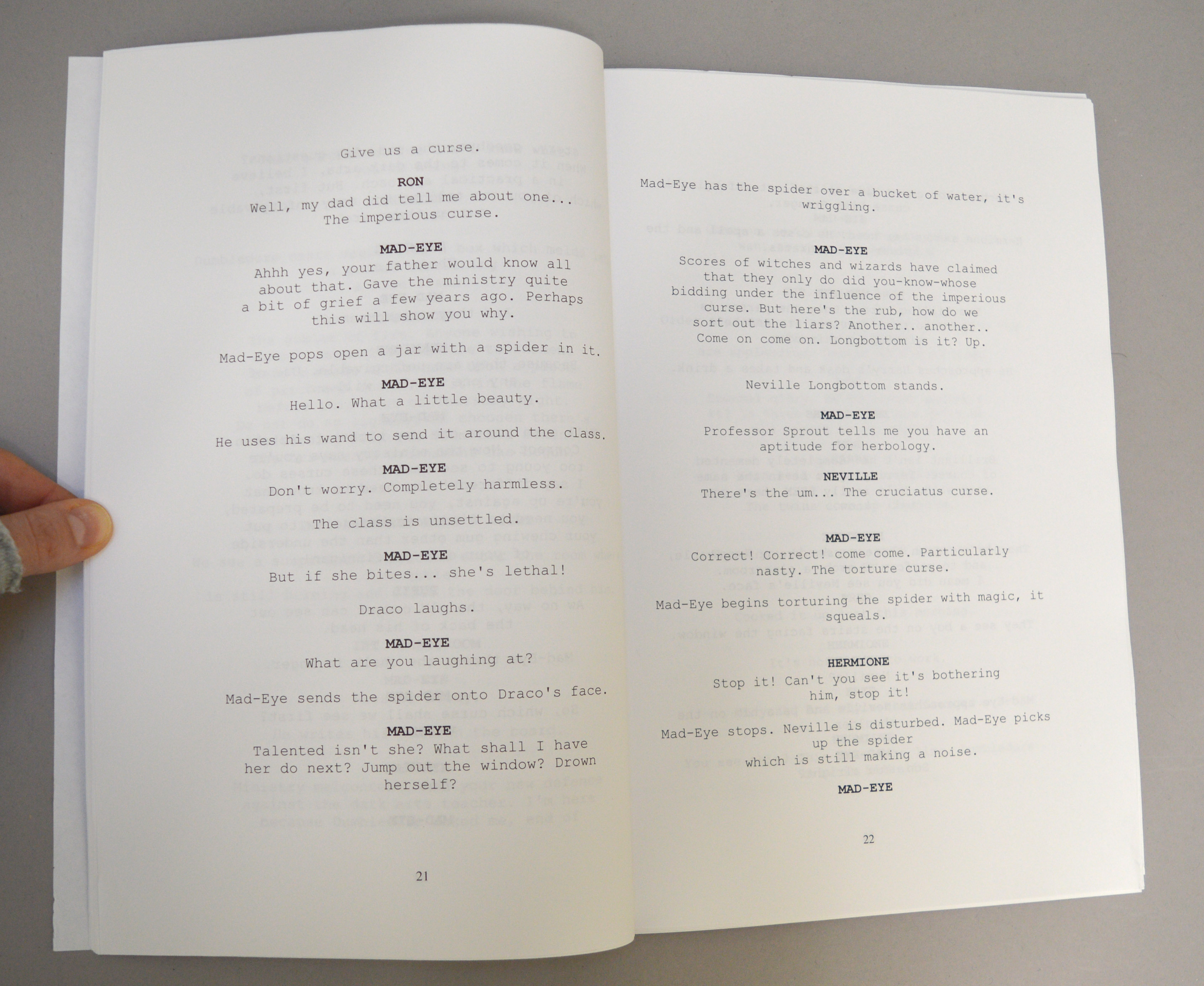 "Harry Potter and the Goblet of Fire" (2004) original script hand ...