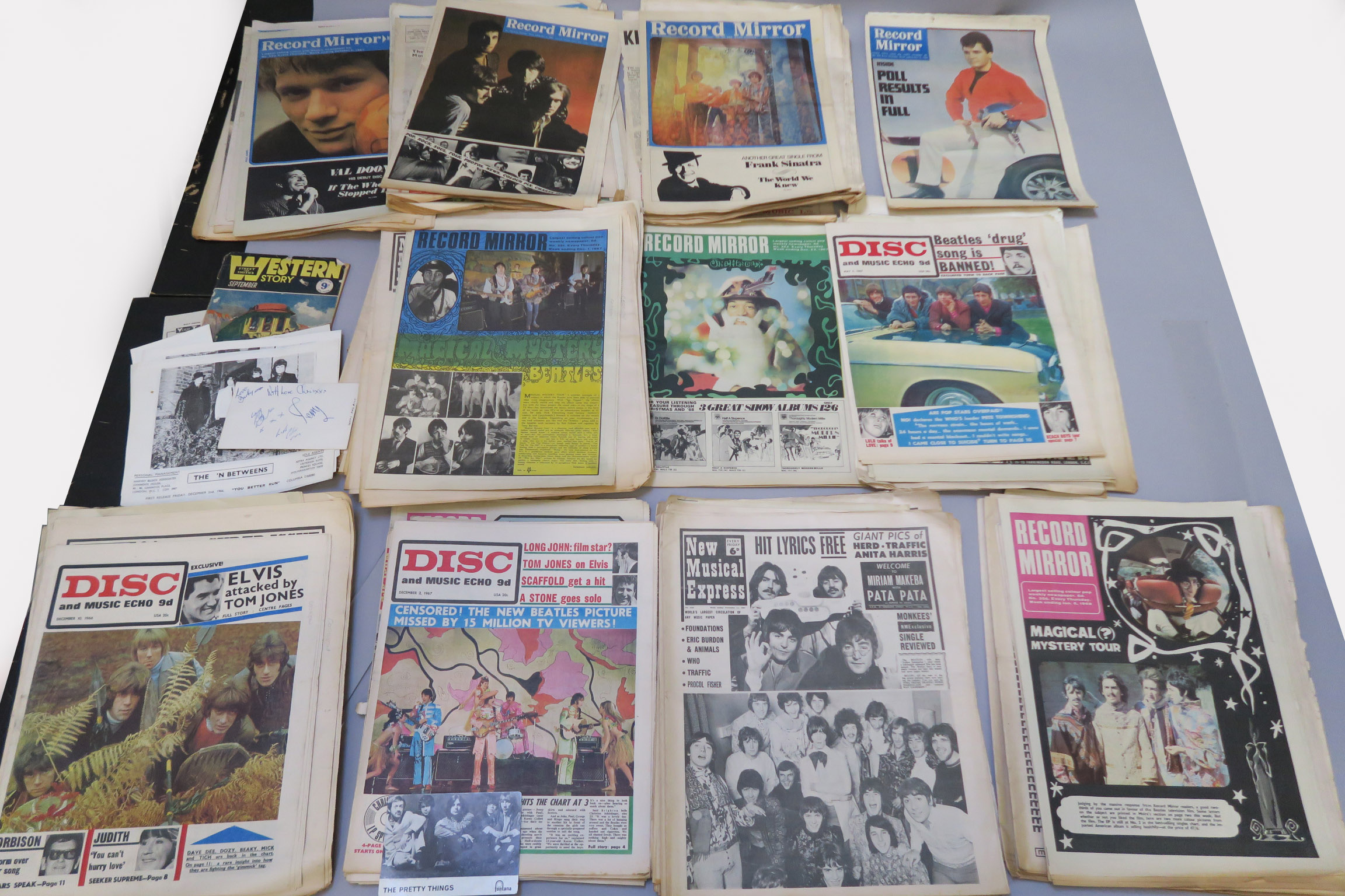 Large collection of 1960s original Pop newspapers including The Record ...
