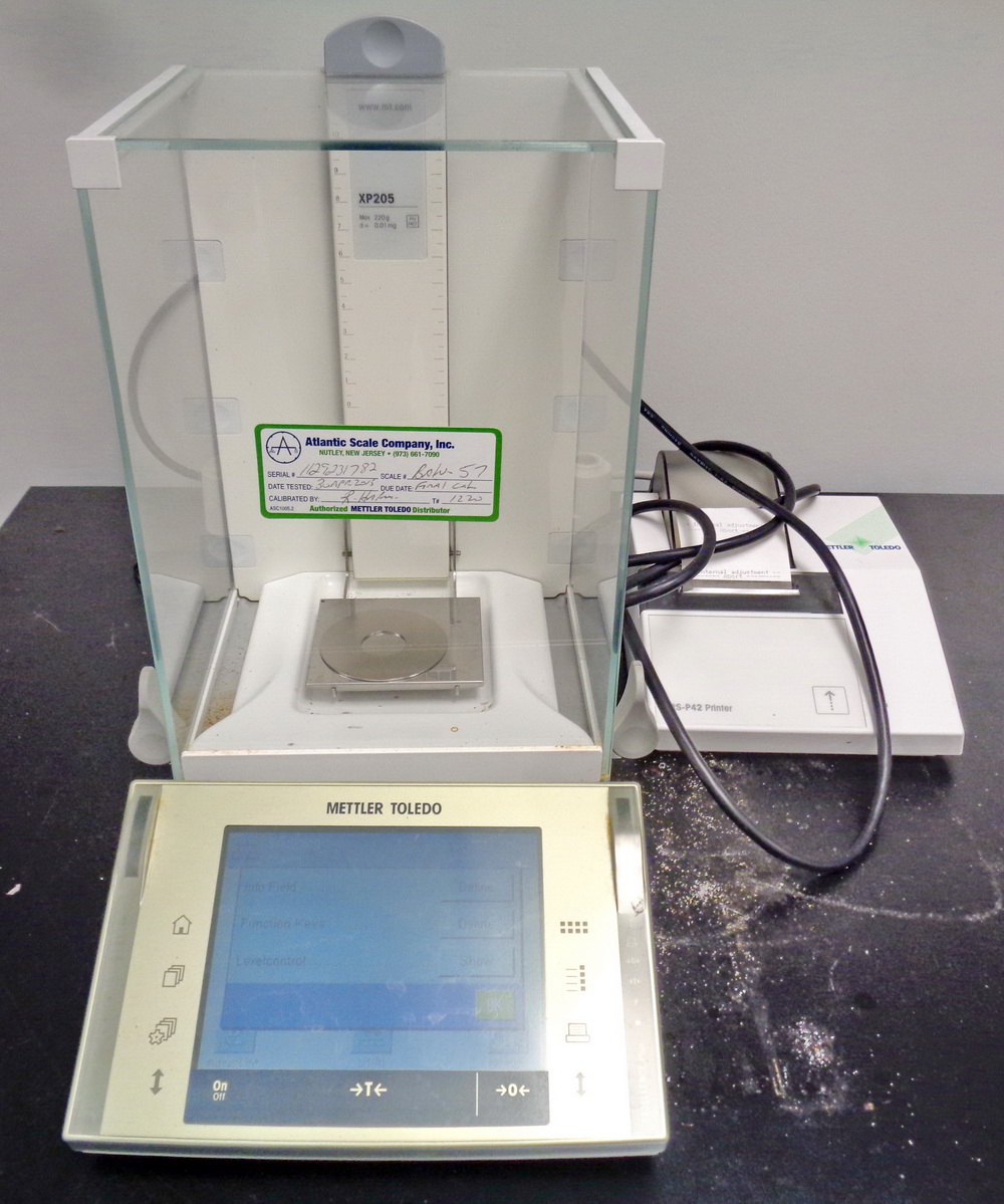 Mettler Toledo Balance, Model XP205 with printer. 220 gram x 0.01mg ALL ...