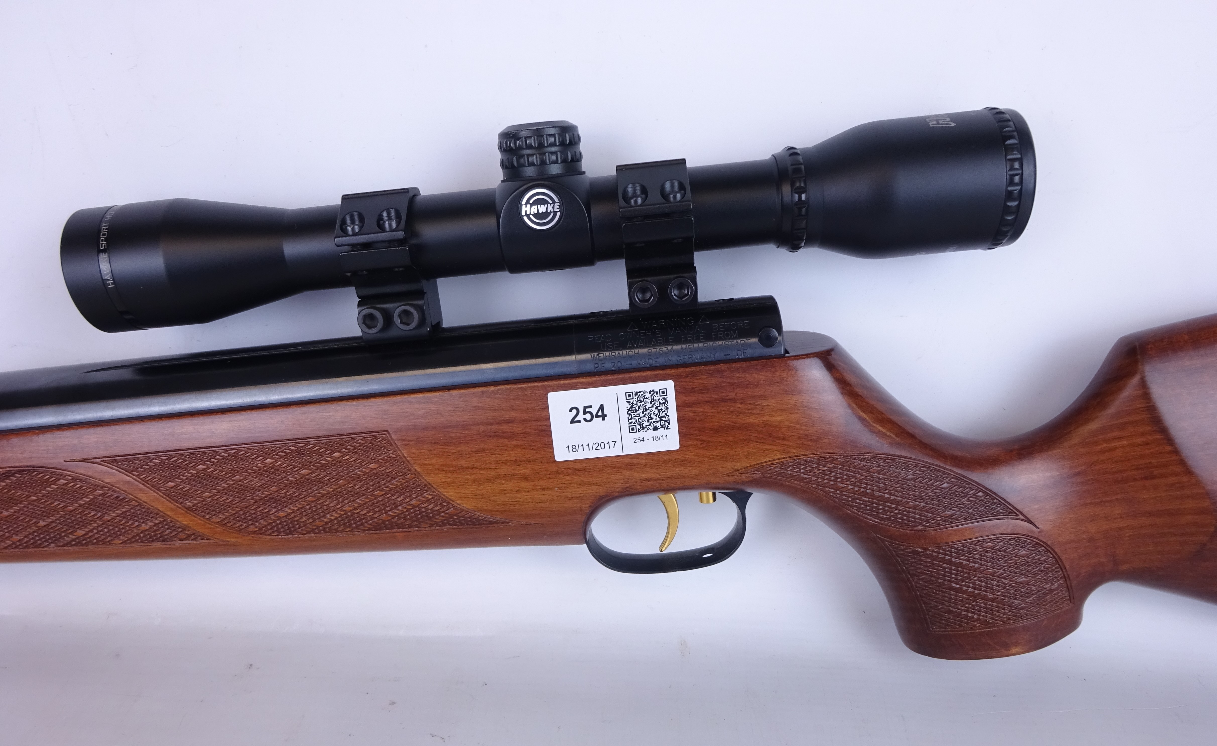 Weihrauch HW 97 .22 calibre air rifle with Hawke Sport HD 4x32 scope ...