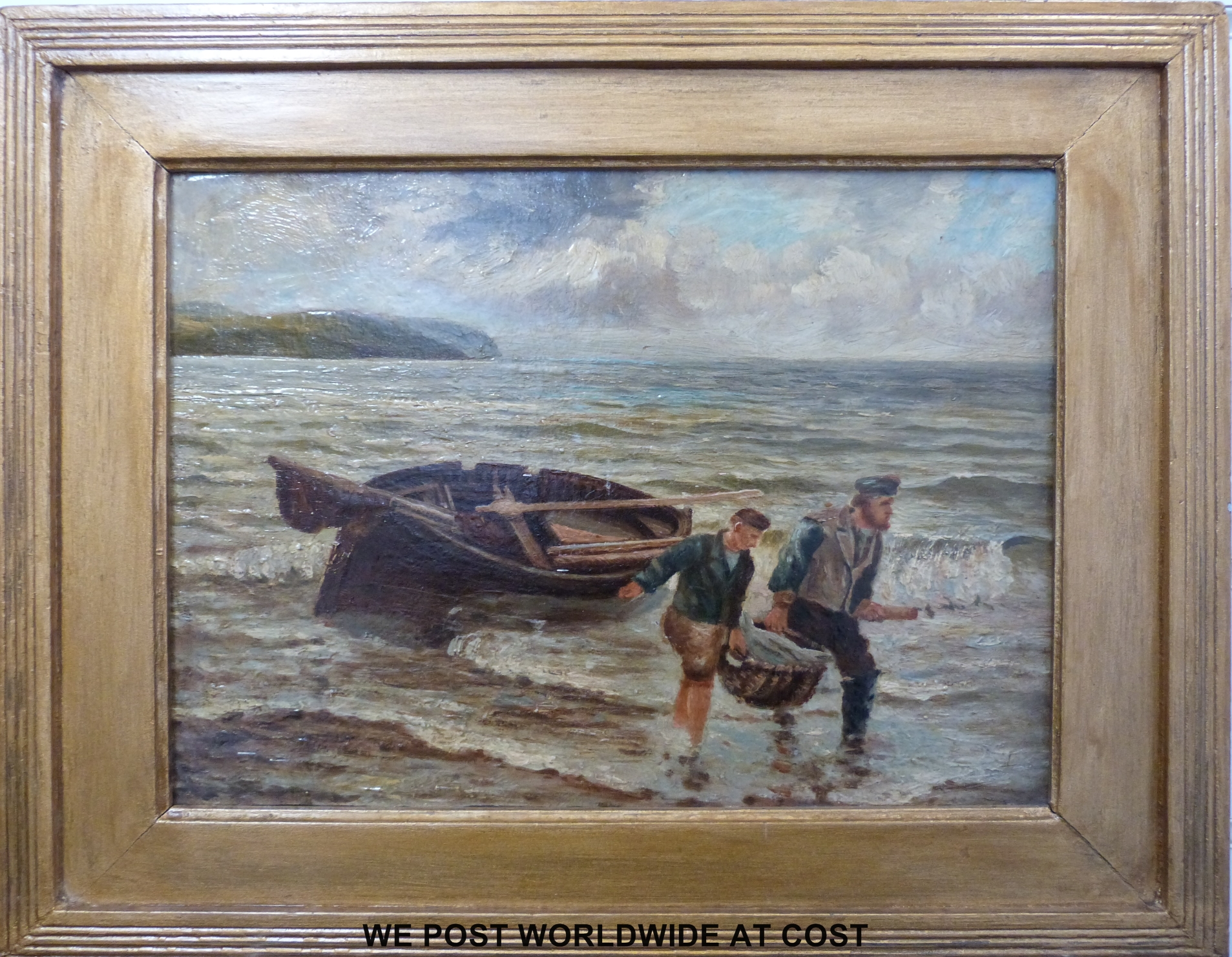 Colin Hunter (1841-1904) oil on canvas of a fisherman and a boy ...