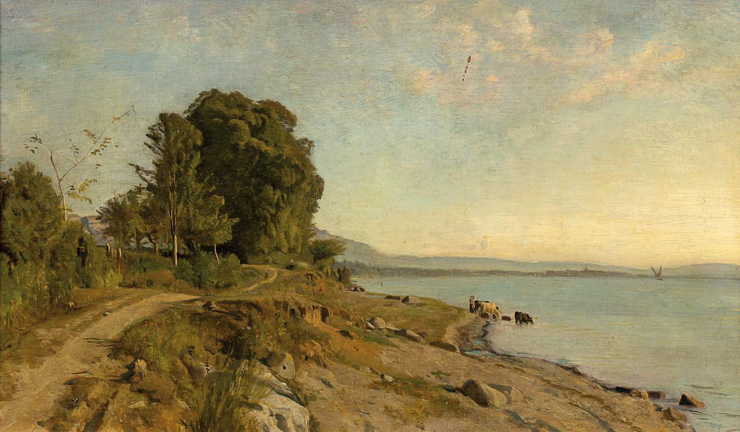 Barthélemy Menn (1815–1893) Genève de la Belotte l auf Leinwand 47.5 x ...