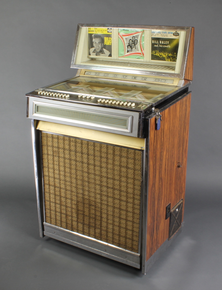 A 1960's Jupiter Electro-Kicker E80 Juke Box with chromium mounts ...