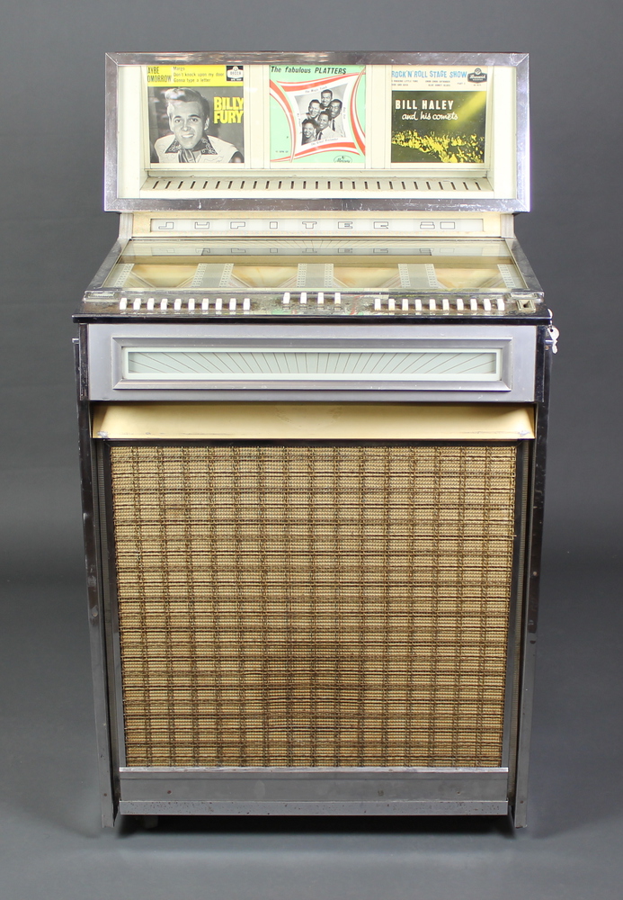 A 1960's Jupiter Electro-Kicker E80 Juke Box with chromium mounts ...