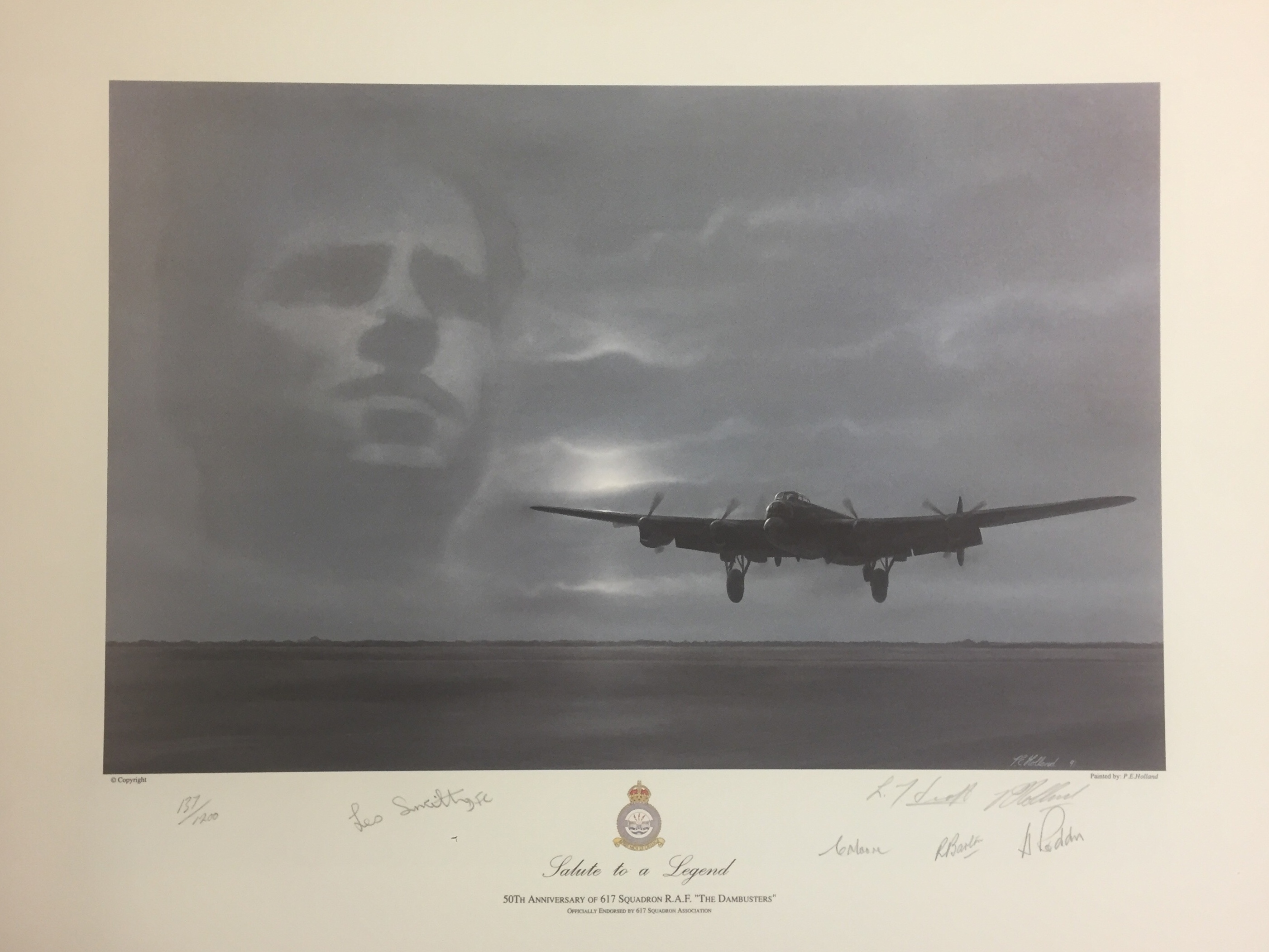 DAMBUSTERS THE: Signed 25 x 18½ limited edition colour print titled ...