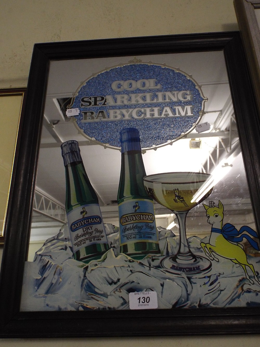 An Original Babycham Advertising Mirror.
