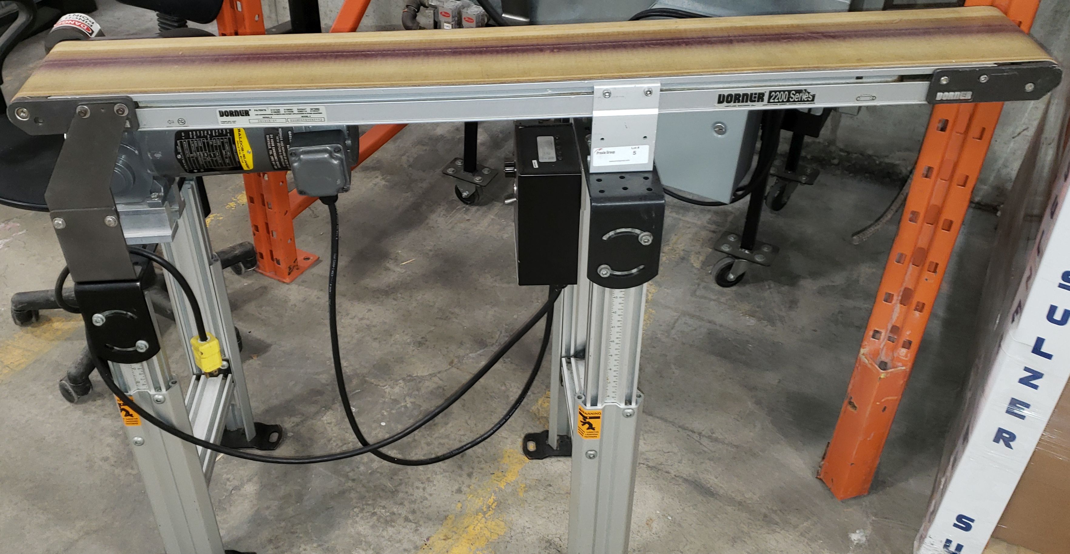 Dorner Conveyor 2200 Series Adjustable Height 6" x48" 110V equipped w ...