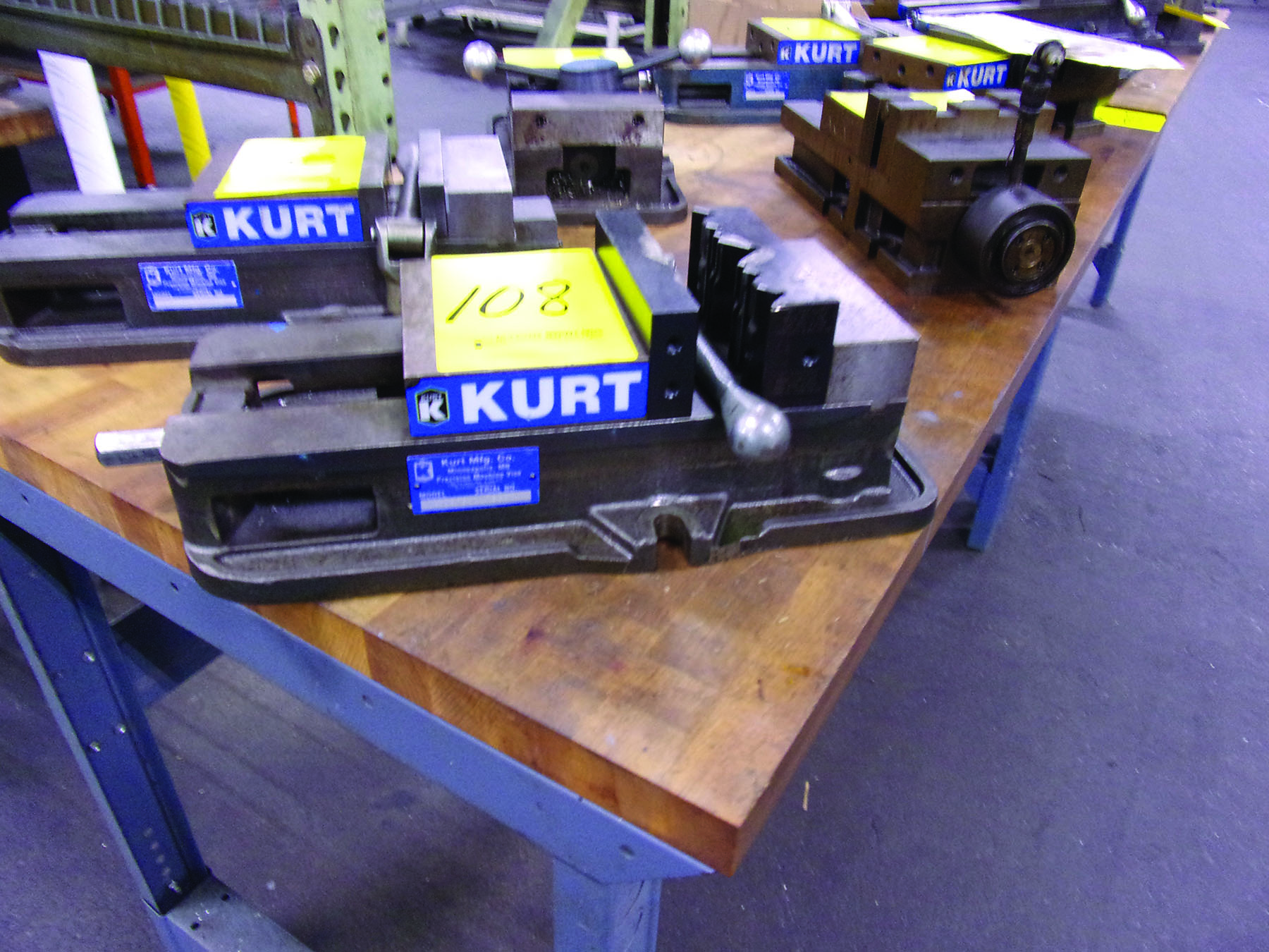 { Option of lots: 108, 109 } KURT 6'' MACHINE VISE WITH SNAP JAWS; S/N ...