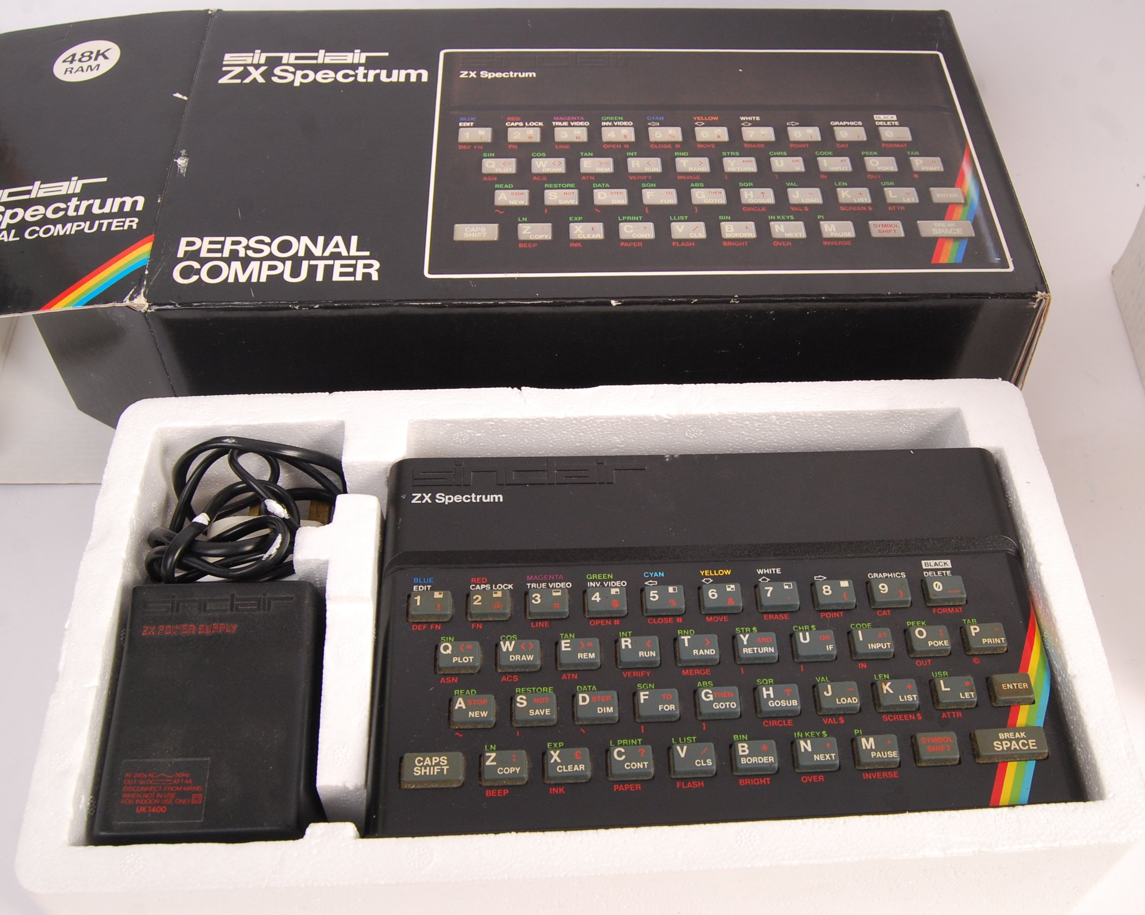 An original vintage Sinclair ZX Spectrum video games computer console ...