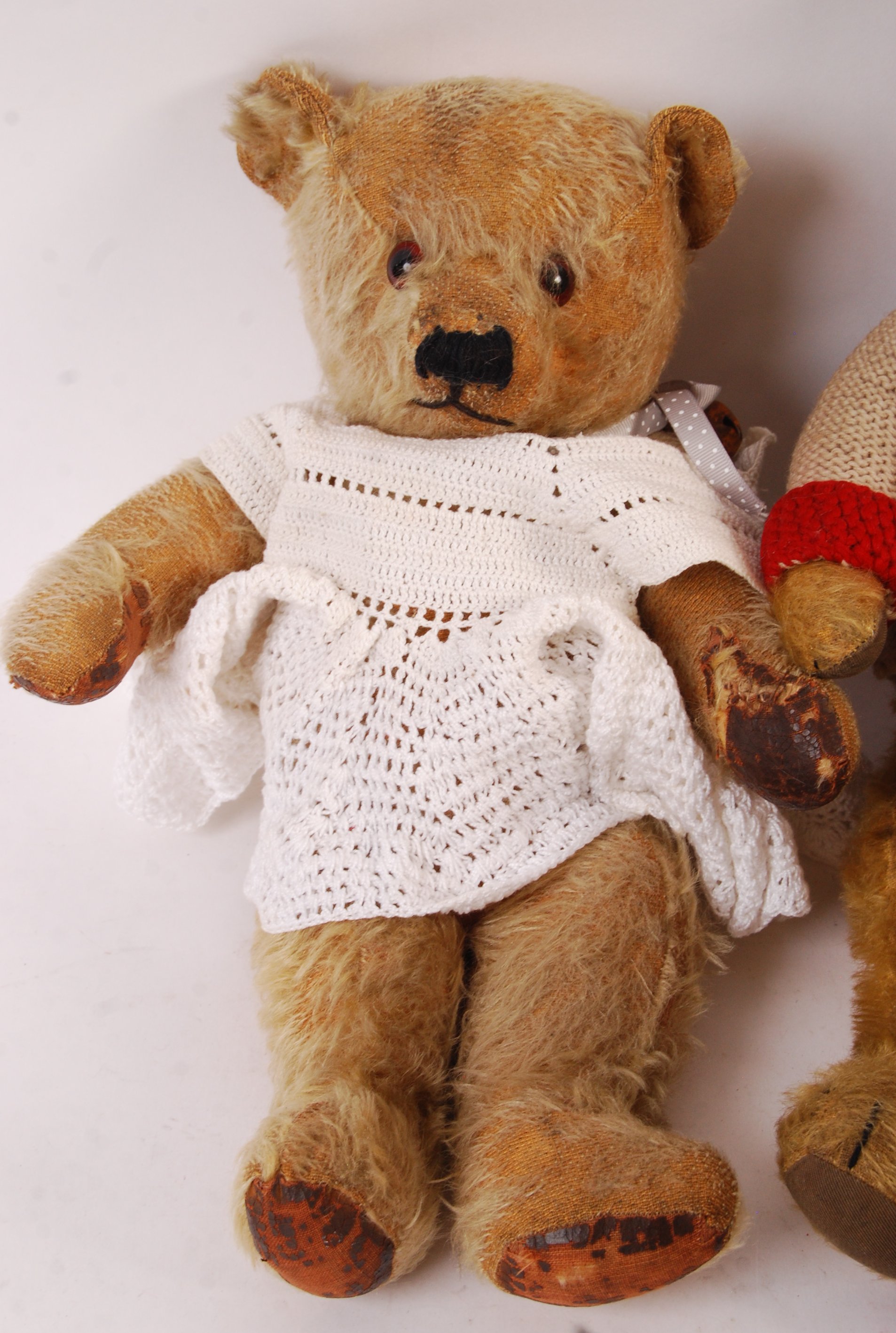 A collection of four vintage Merrythought British teddy bear stuffed ...