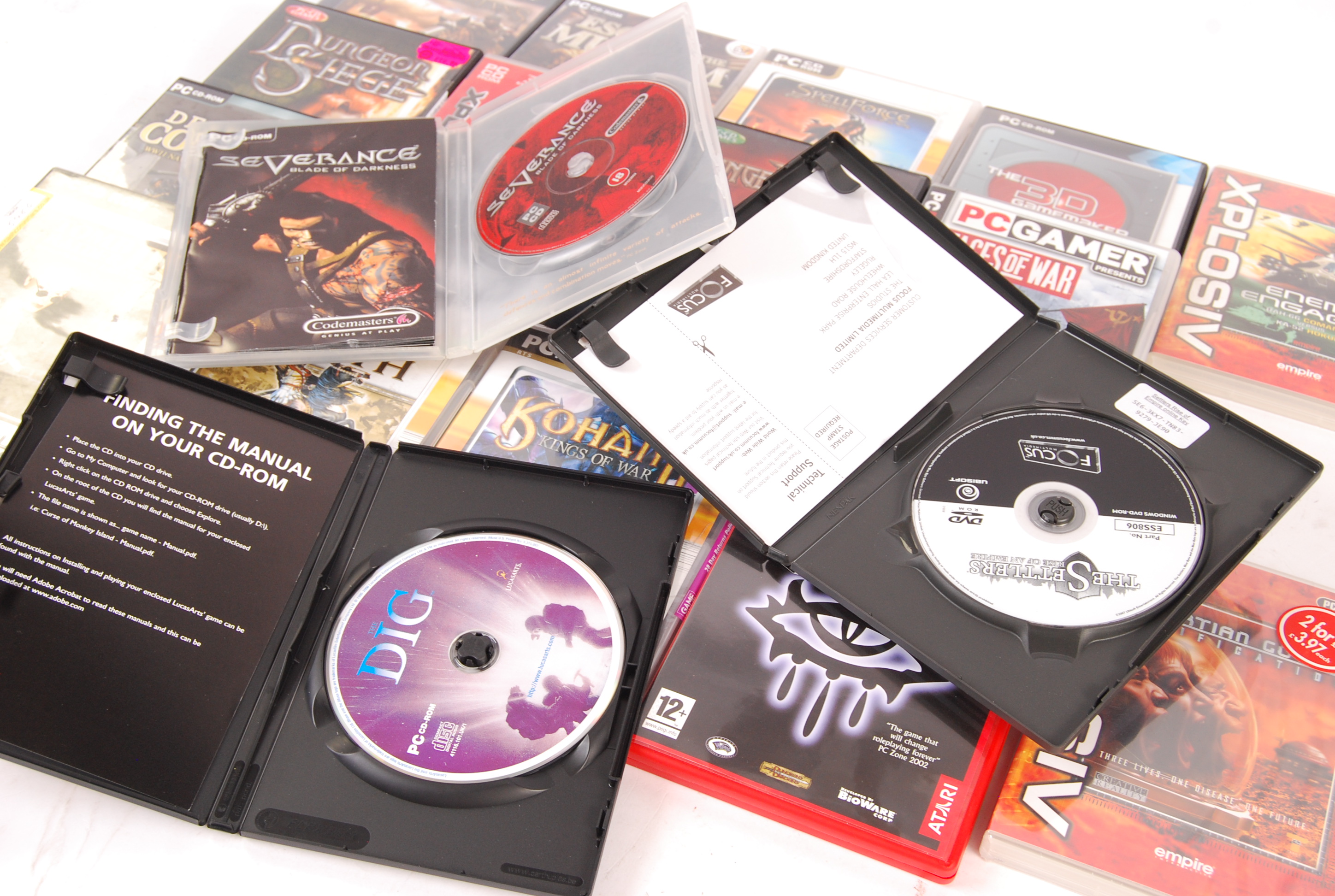 A collection of 21x assorted vintage PC DVD & PC CD Rom computer games ...