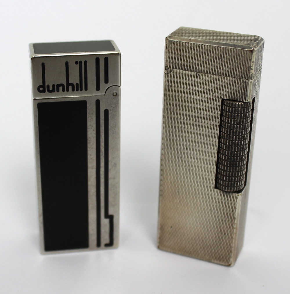A boxed Dunhill-style enamelled lighter, model no.21135, retaining ...