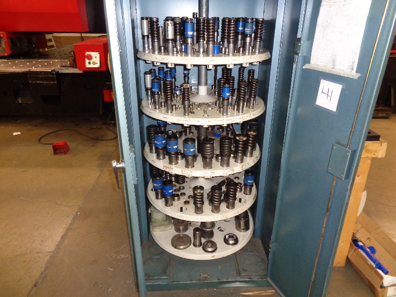 LOT OF AMADA MATECO TOOL CABINET WITH CAROUSELS AND AMADA PUNCH TOOLING